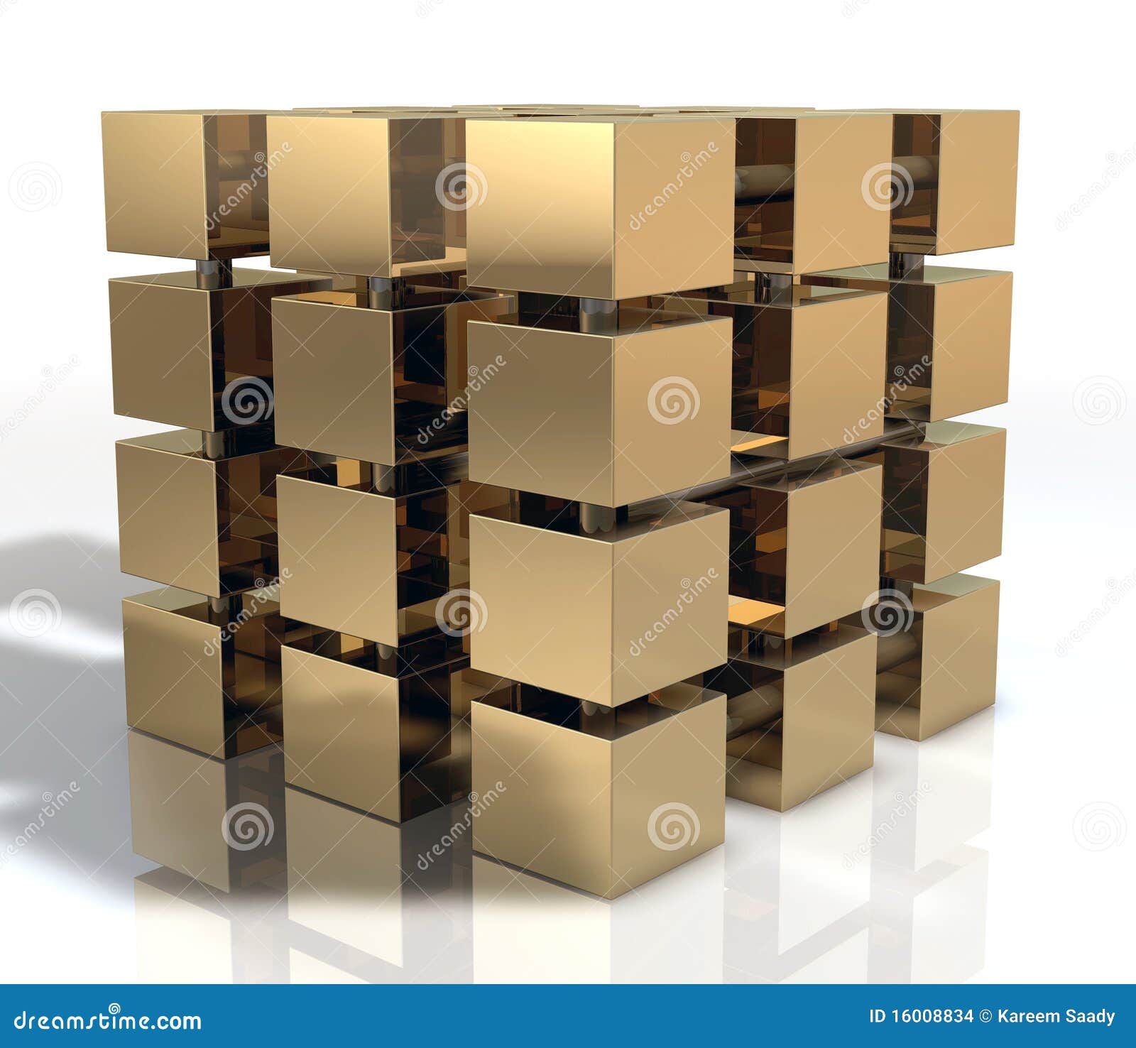Golden Cube stock illustration. Illustration of cube - 16008834
