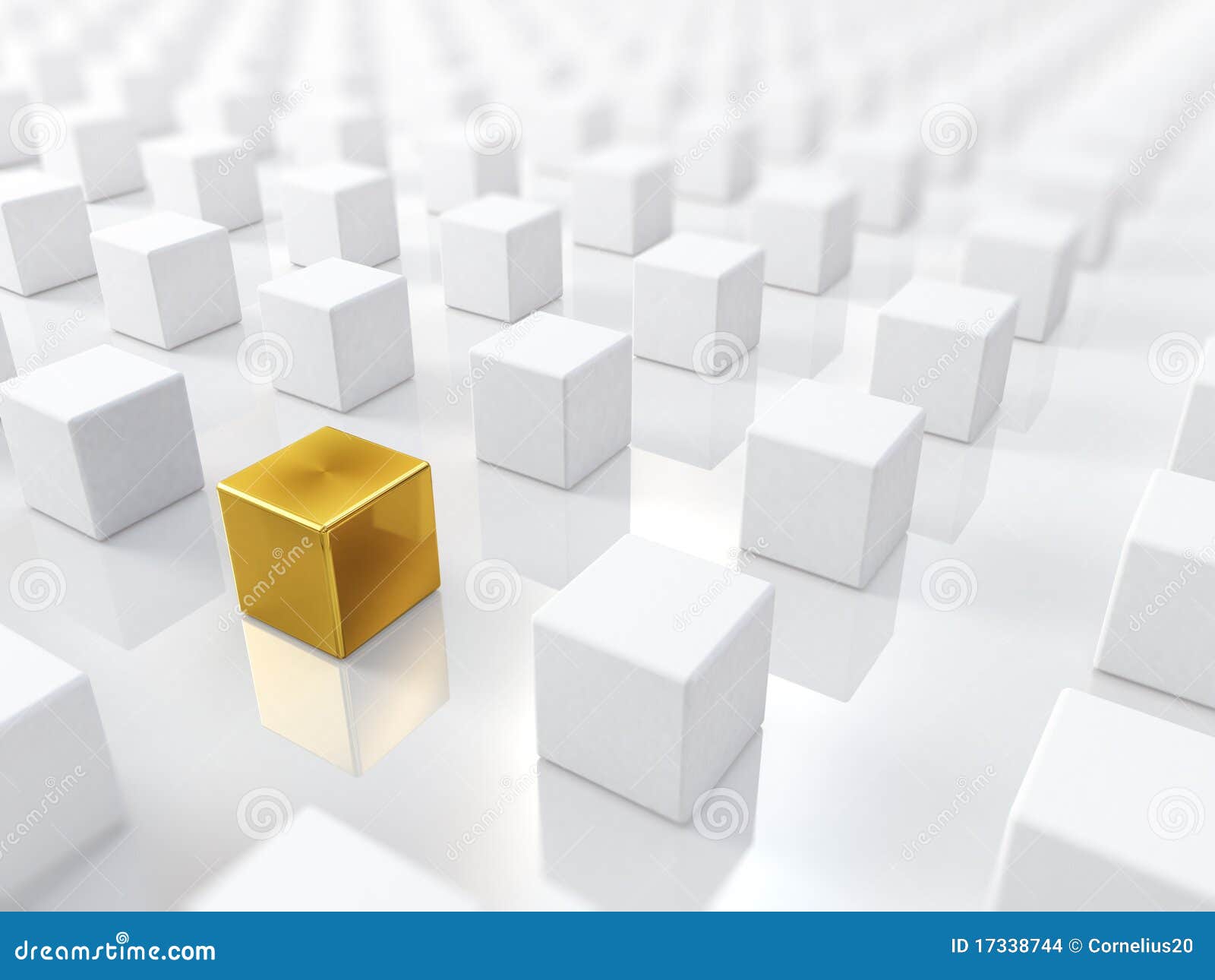 Golden cube stock illustration. Illustration of special - 17338744