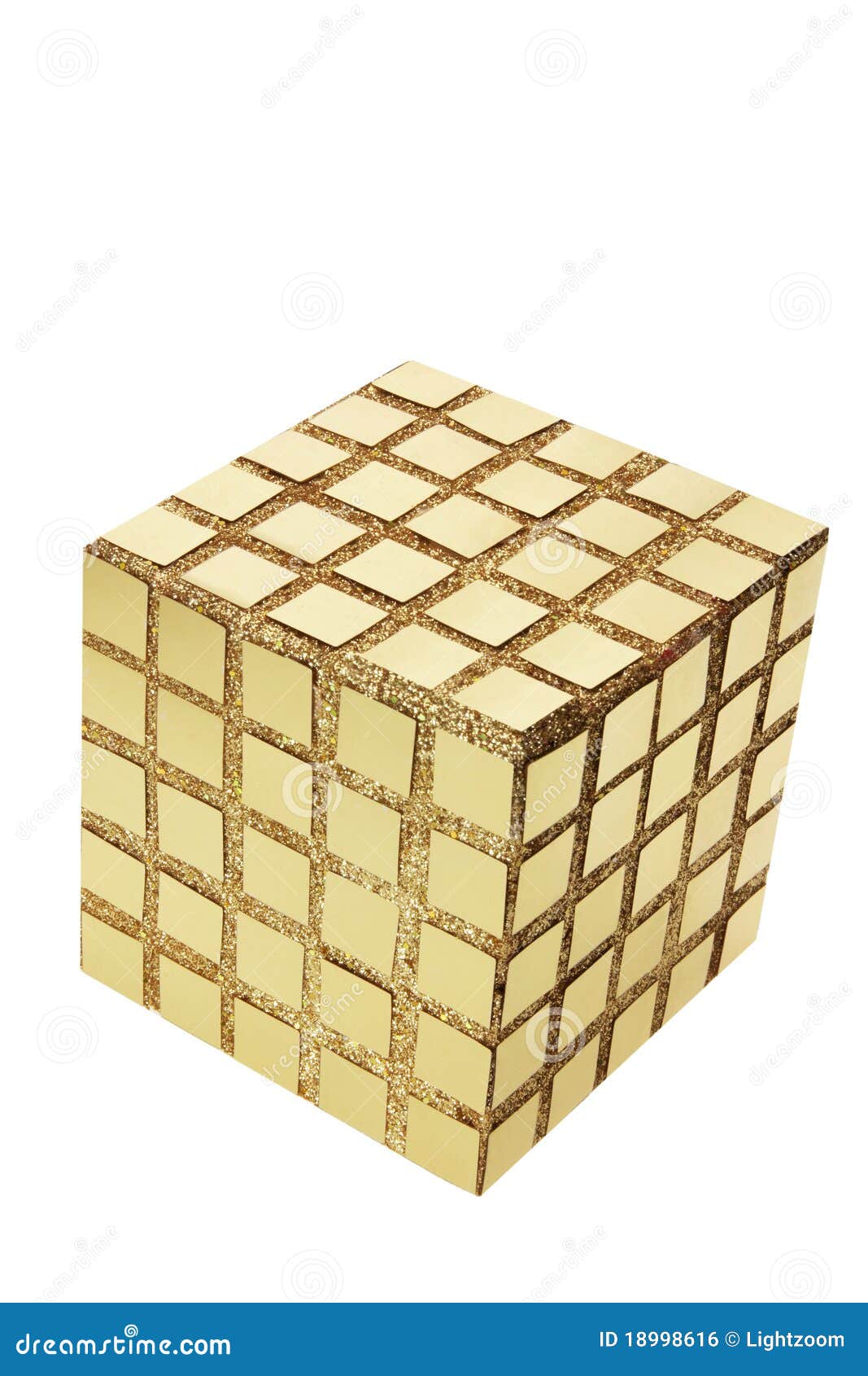 Golden Cube stock photo. Image of chrome, object, rows - 18998616