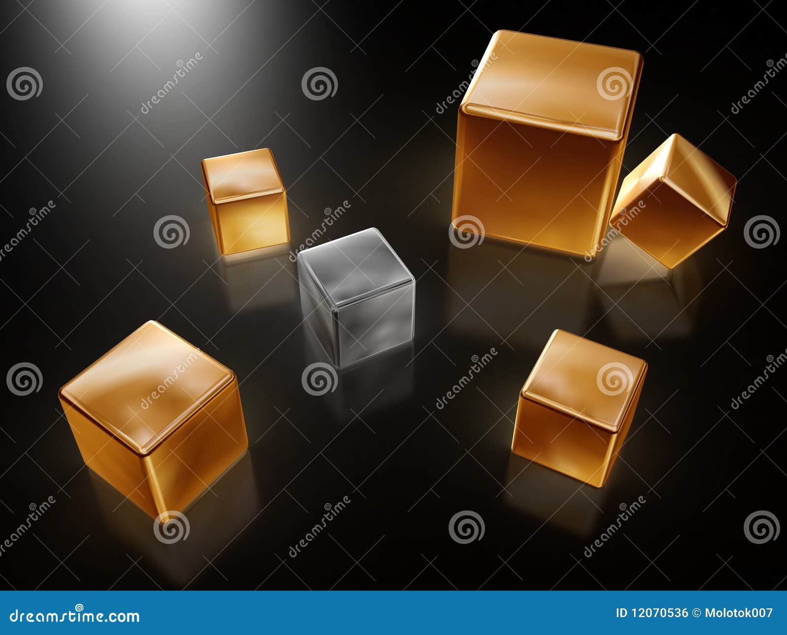 Golden cubes stock illustration. Illustration of main - 12070536
