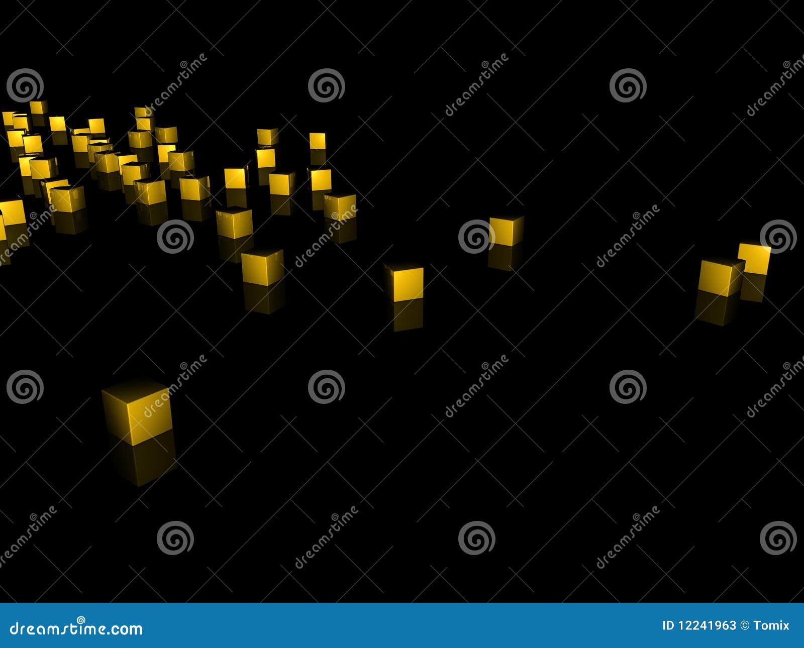 Golden cubes stock illustration. Illustration of concept - 12241963