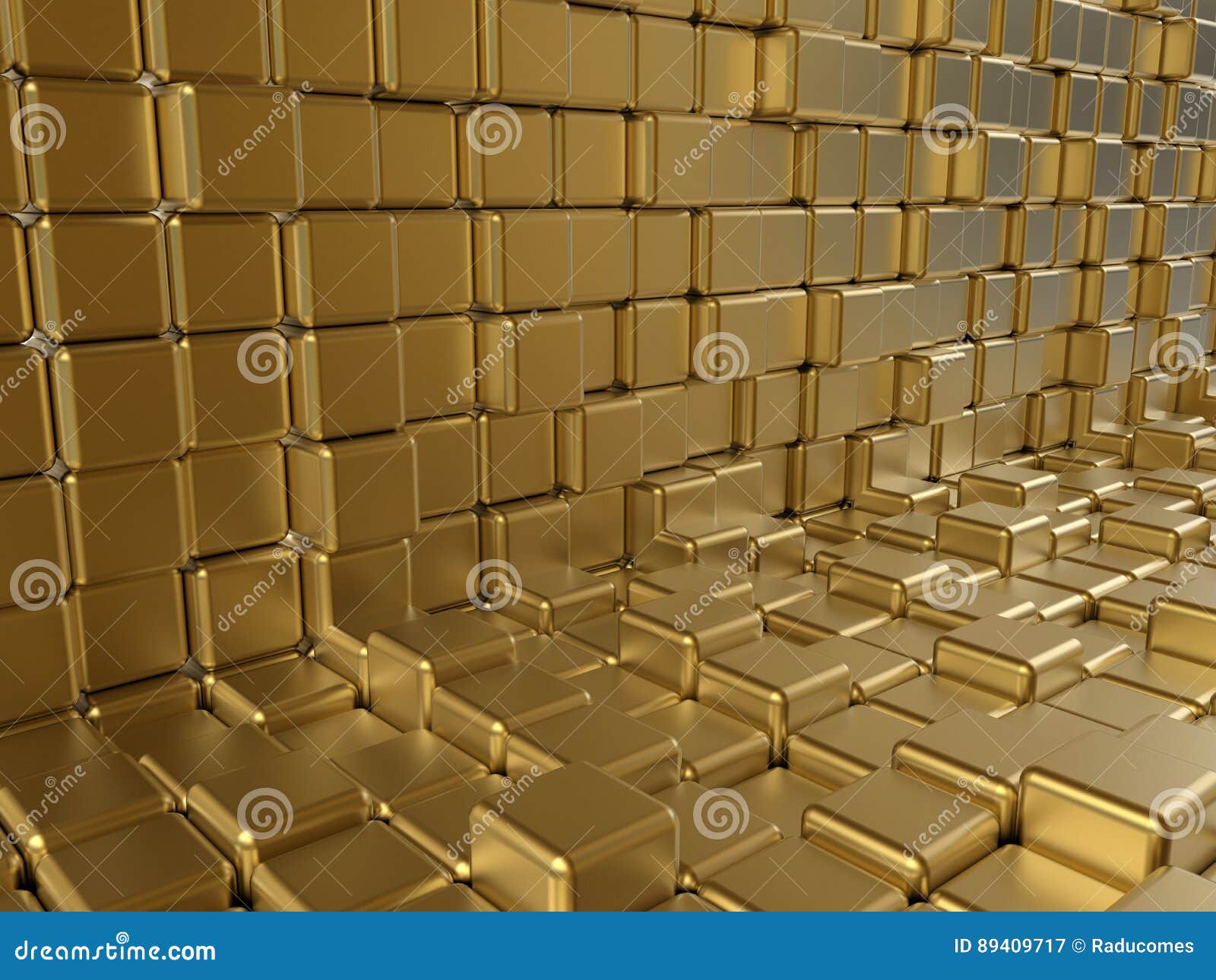 Golden cubes abstract stock illustration. Illustration of modern - 89409717