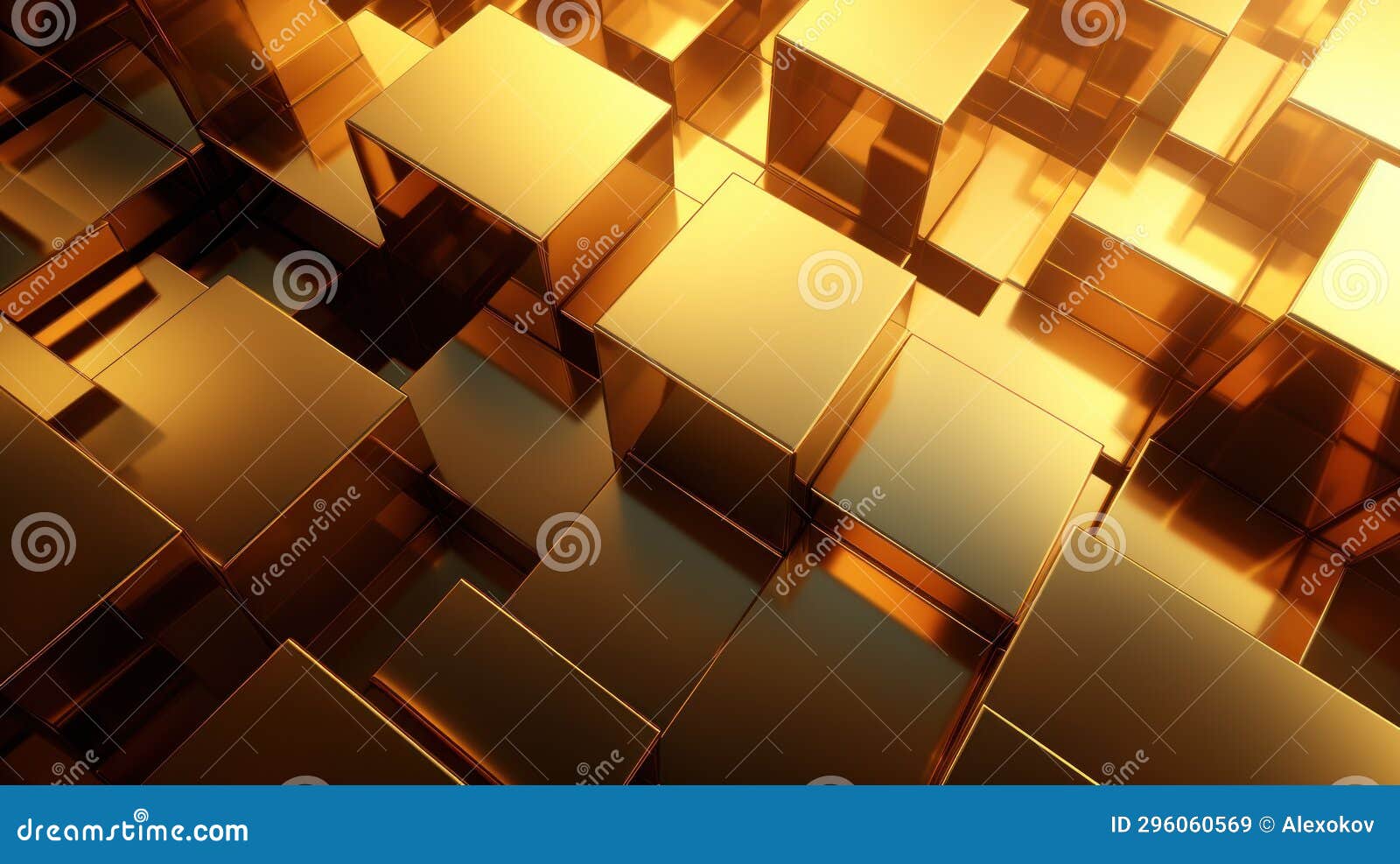 Golden Cubes Background, 3d Render, Computer Generated Abstract Background Generative AI Stock ...