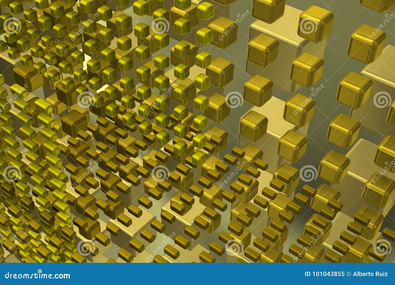 Golden cubes growing stock illustration. Illustration of future - 101043855