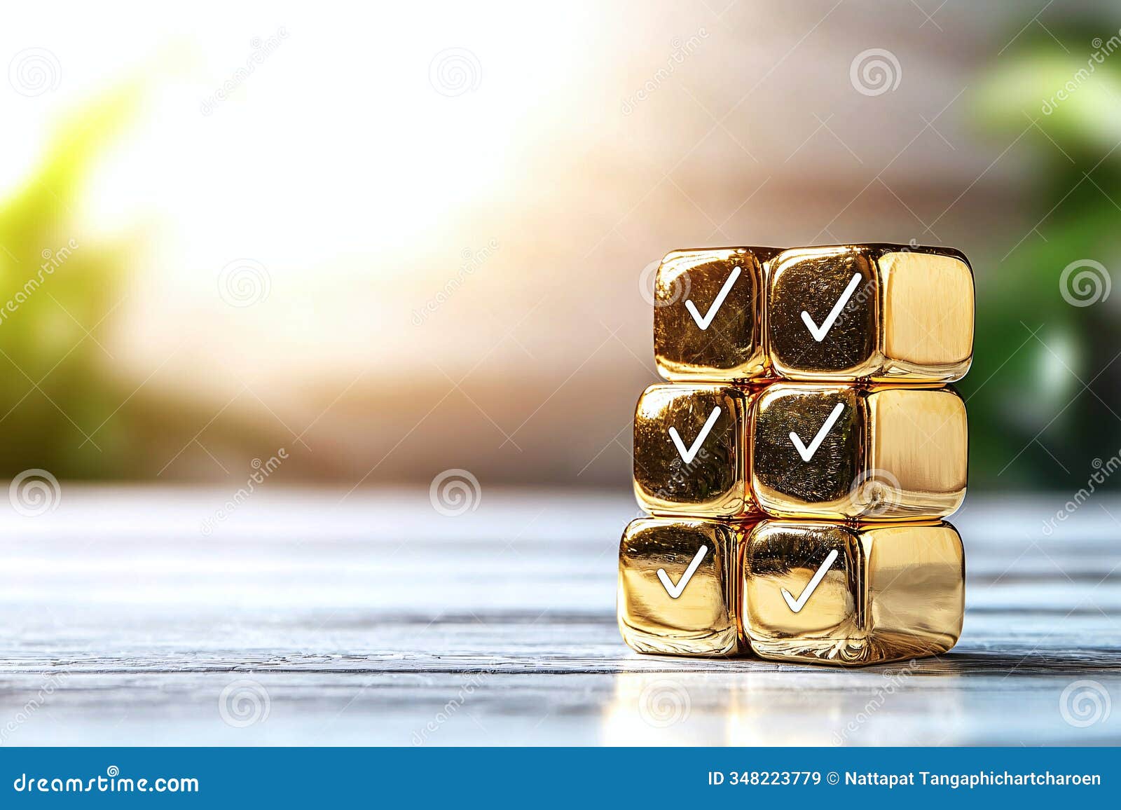 Golden Cubes Labeled with Goals Stack Up, Illustrating Step by Step ...