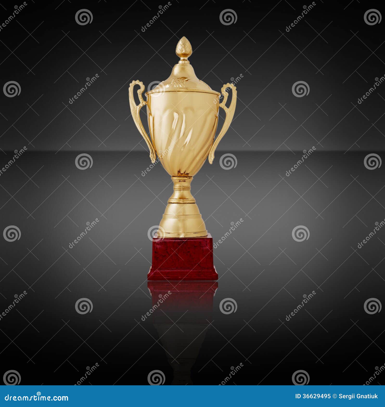 Golden Cup Award for the Winner of a Competition Stock Image - Image of ...