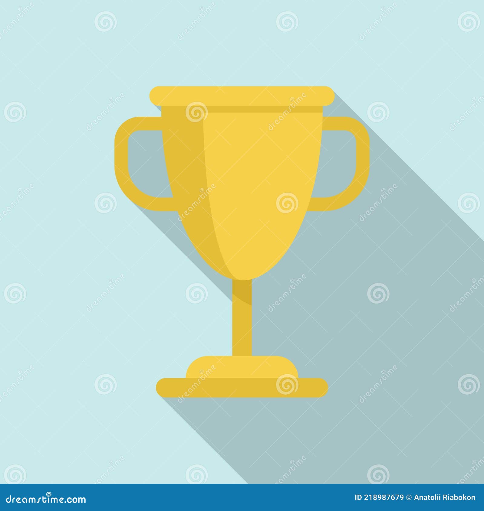 Golden Cup Icon, Flat Style Stock Vector - Illustration of celebration ...