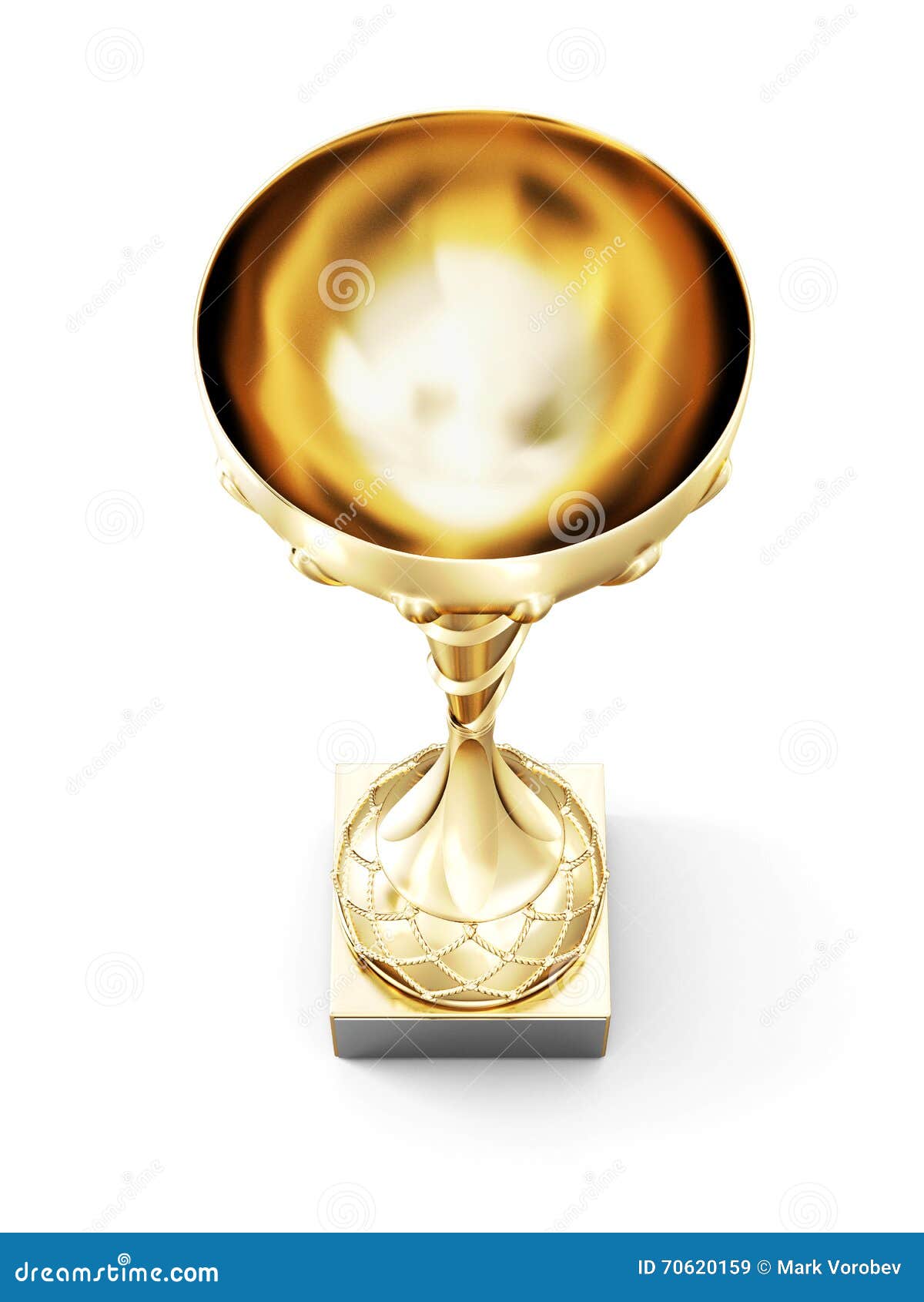 Golden Cup Isolated on White Background. Top View Stock Image - Image ...