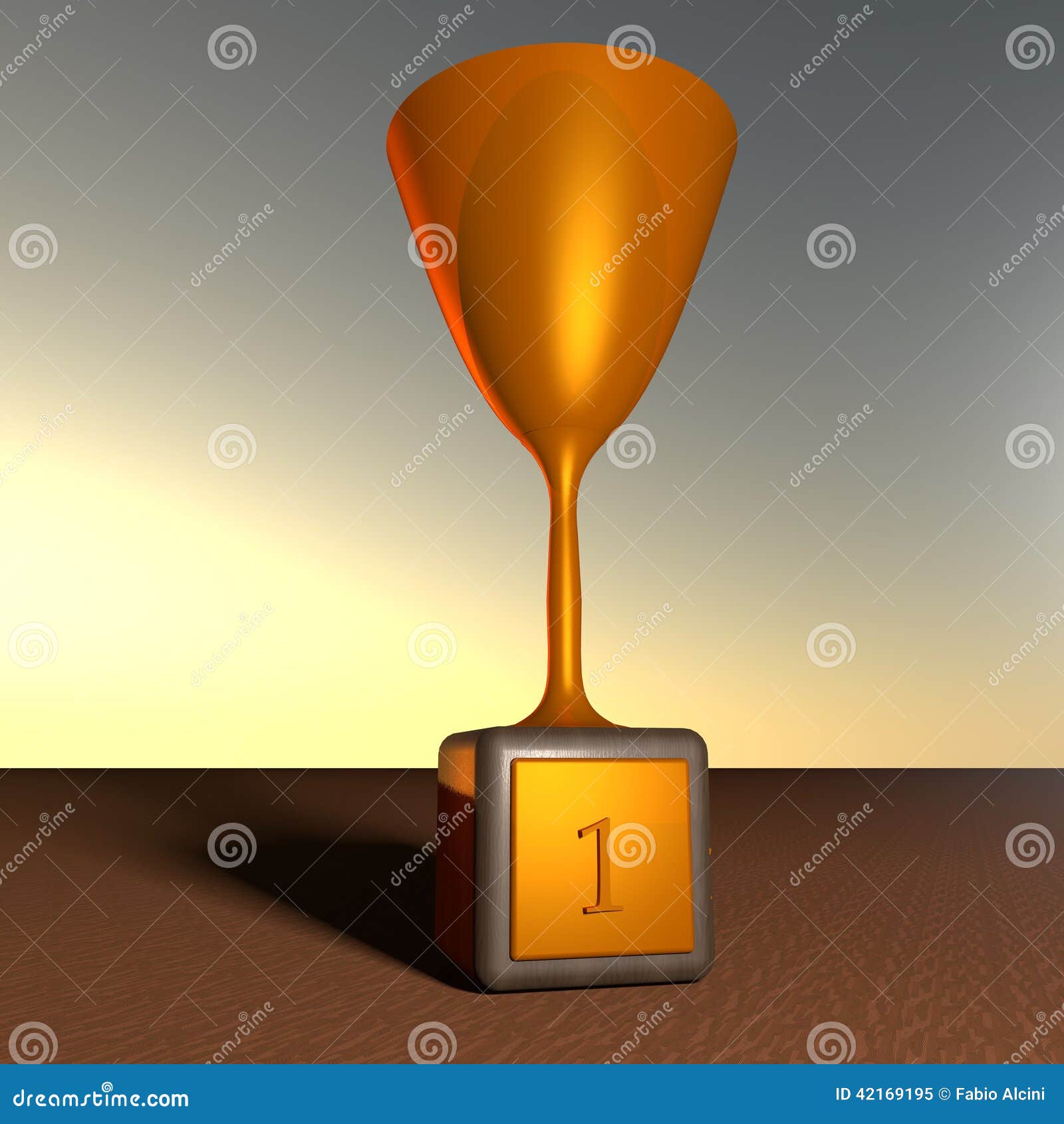 Golden cup stock illustration. Illustration of reflection - 42169195