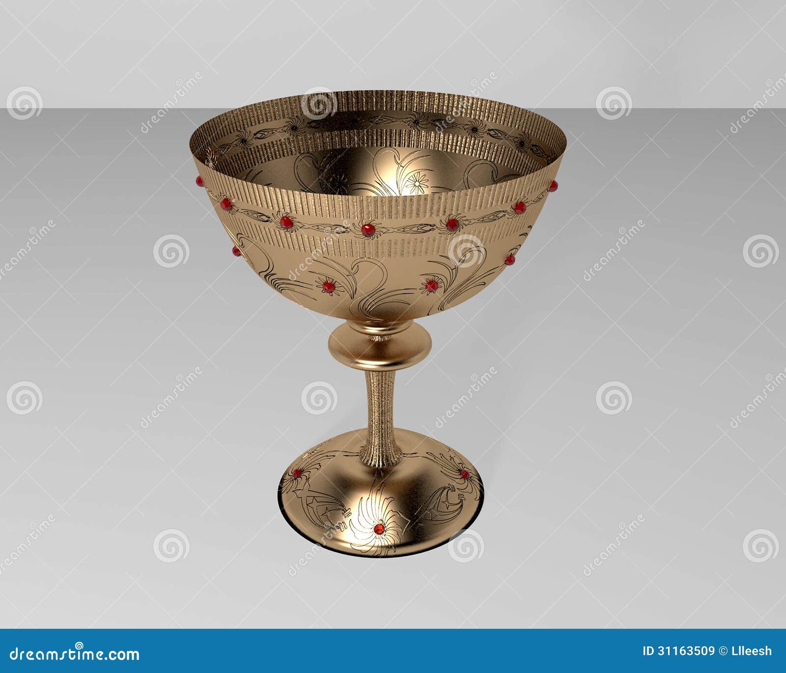 Golden Cup with rubies stock illustration. Illustration of communion ...