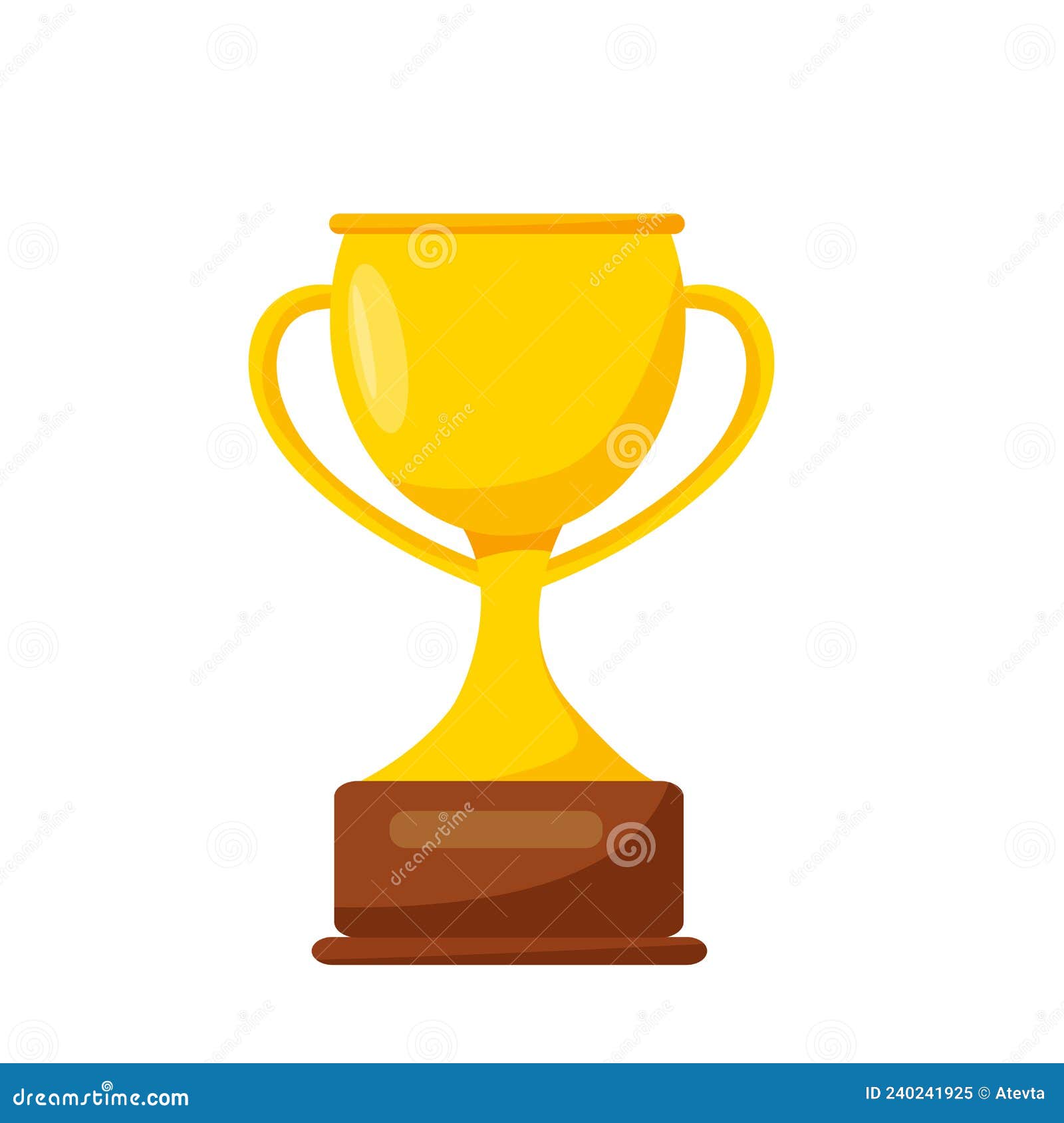 Golden Cup. Vector Cartoon Illustration Stock Vector - Illustration of ...