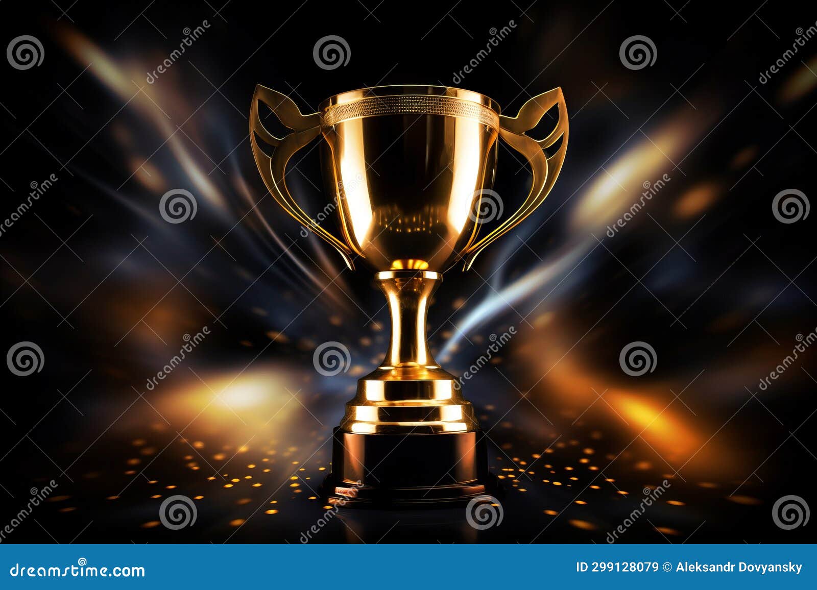 Golden Cup Winner Trophy on Dark Background Close Up Stock Image ...
