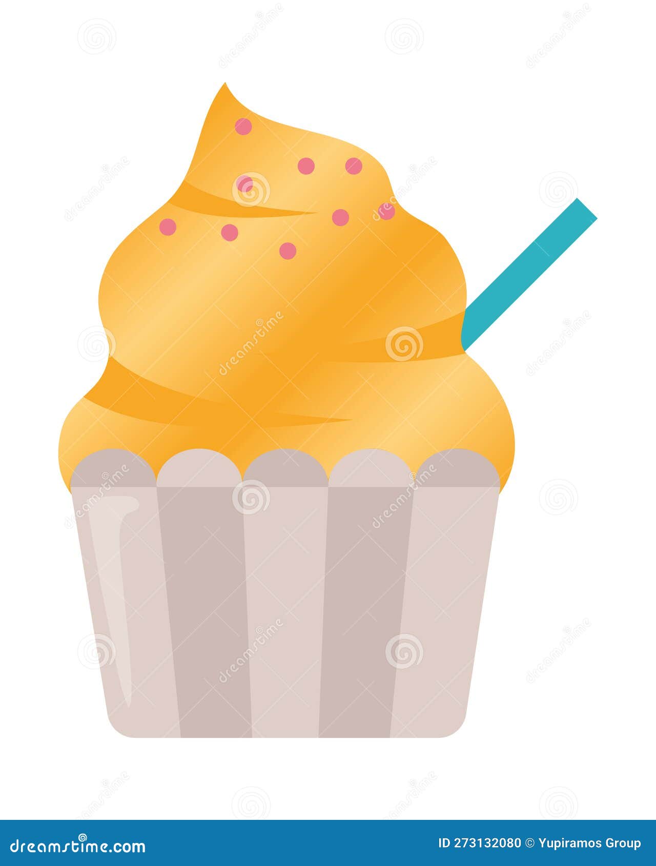 Golden cupcake icon stock vector. Illustration of party - 273132080