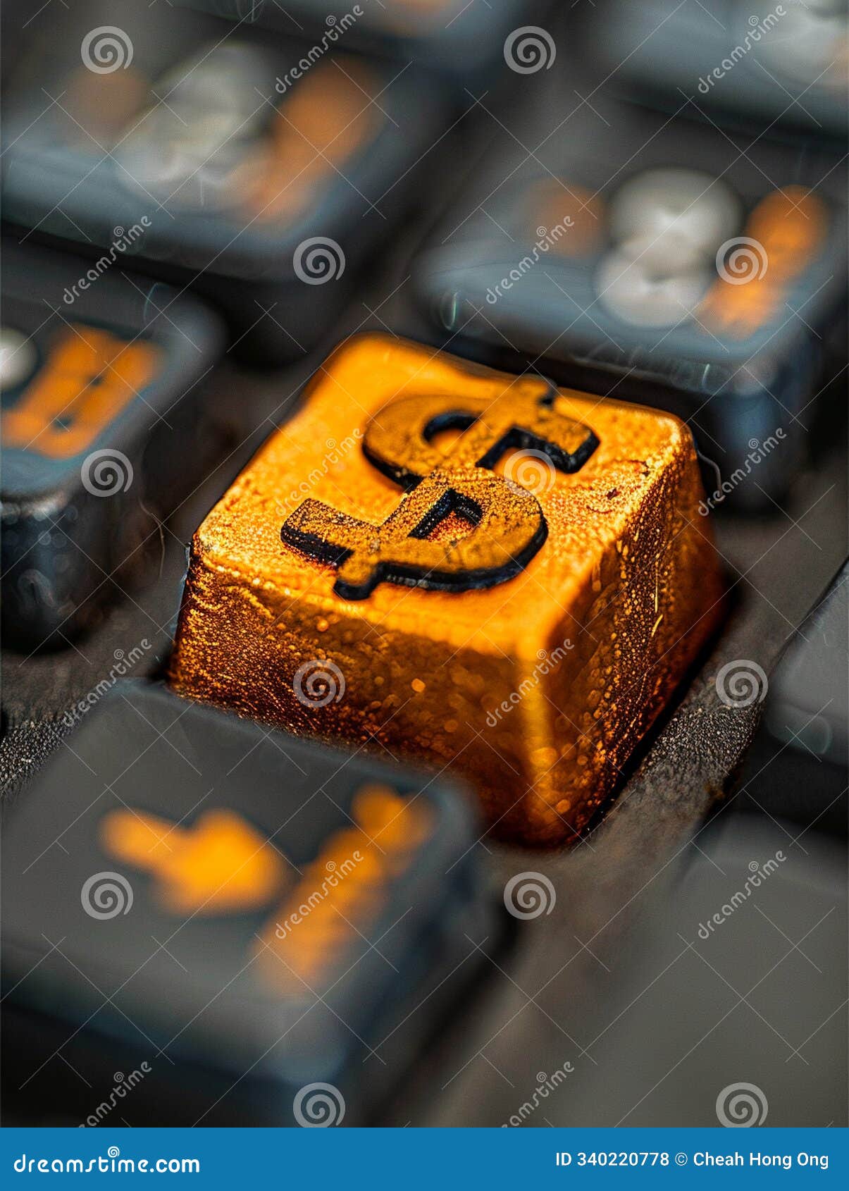 Golden Currency Symbol on Keyboard Stock Illustration - Illustration of ...