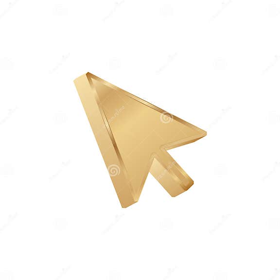 Golden Cursor for Computer. Stock Illustration - Illustration of button, touch: 342084459