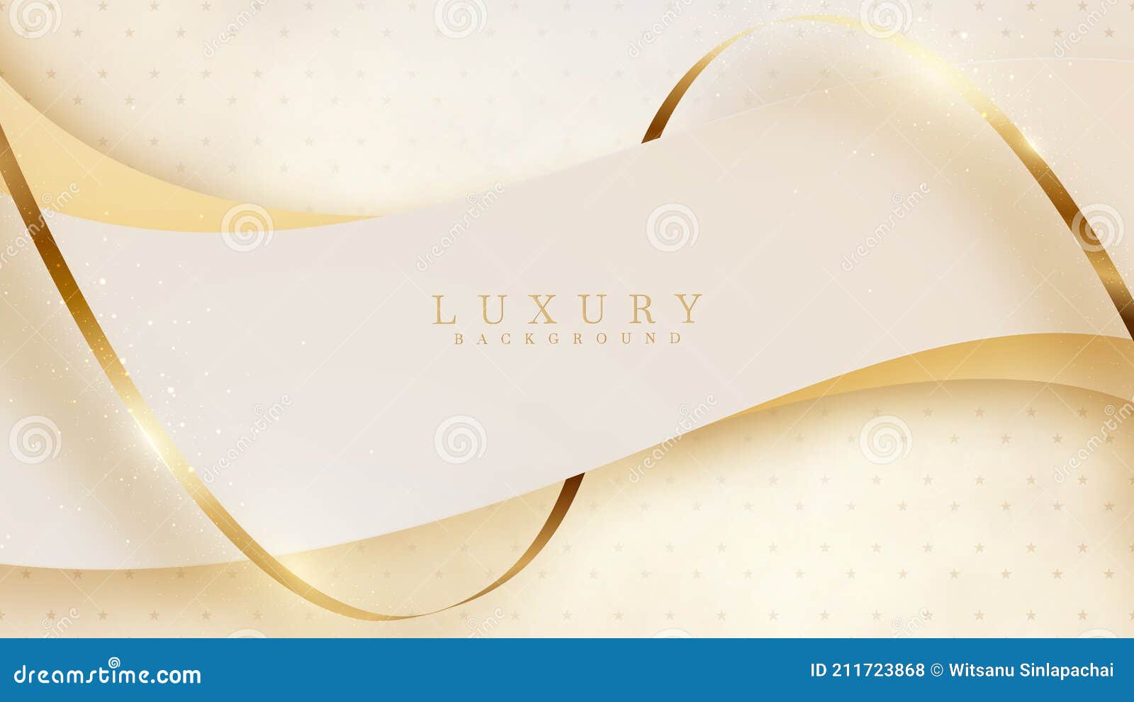 Golden Curve Luxury Concept on Cream Background. Stock Vector ...