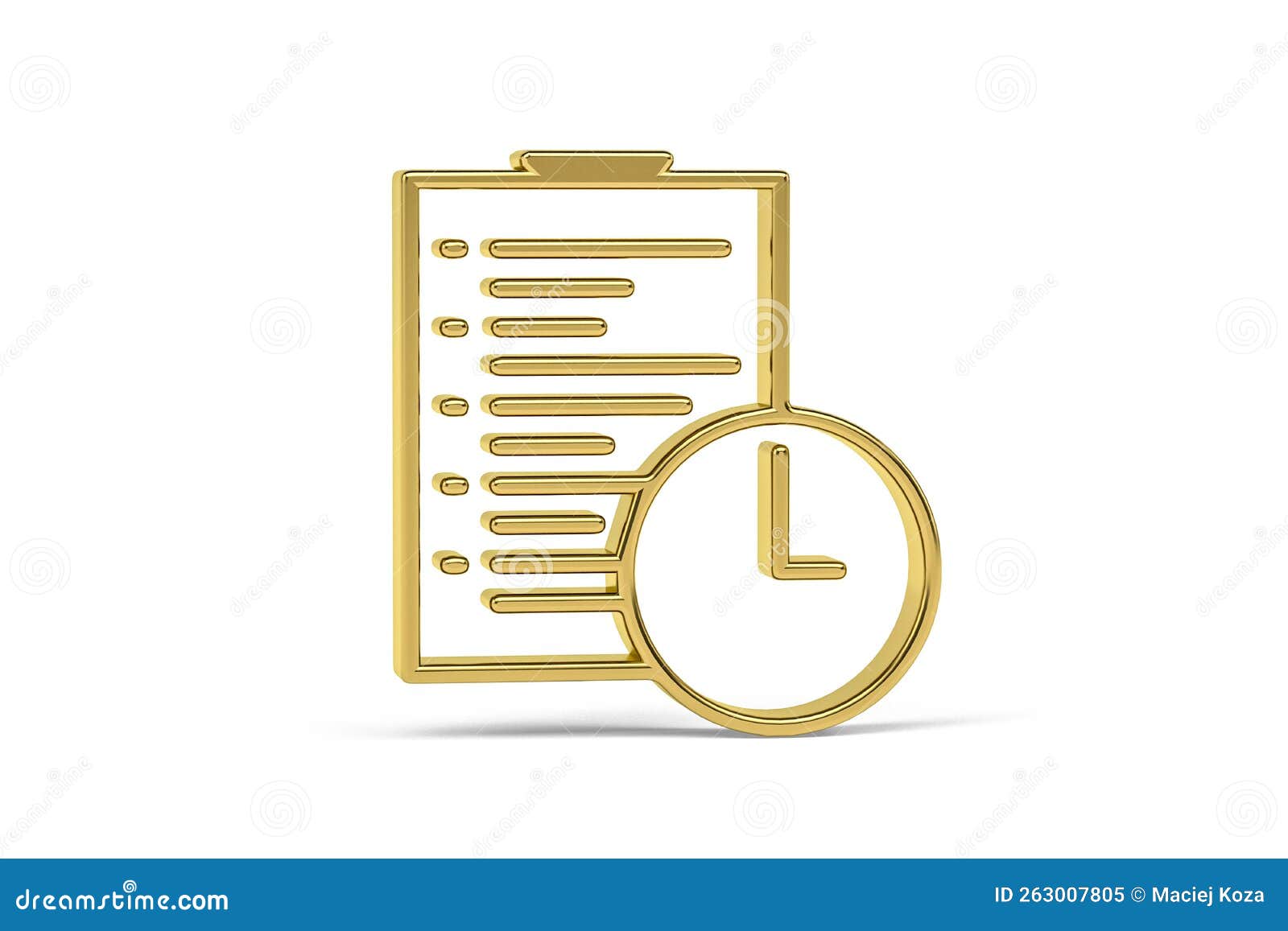 Golden 3d Agenda Icon Isolated on White Background Stock Illustration ...