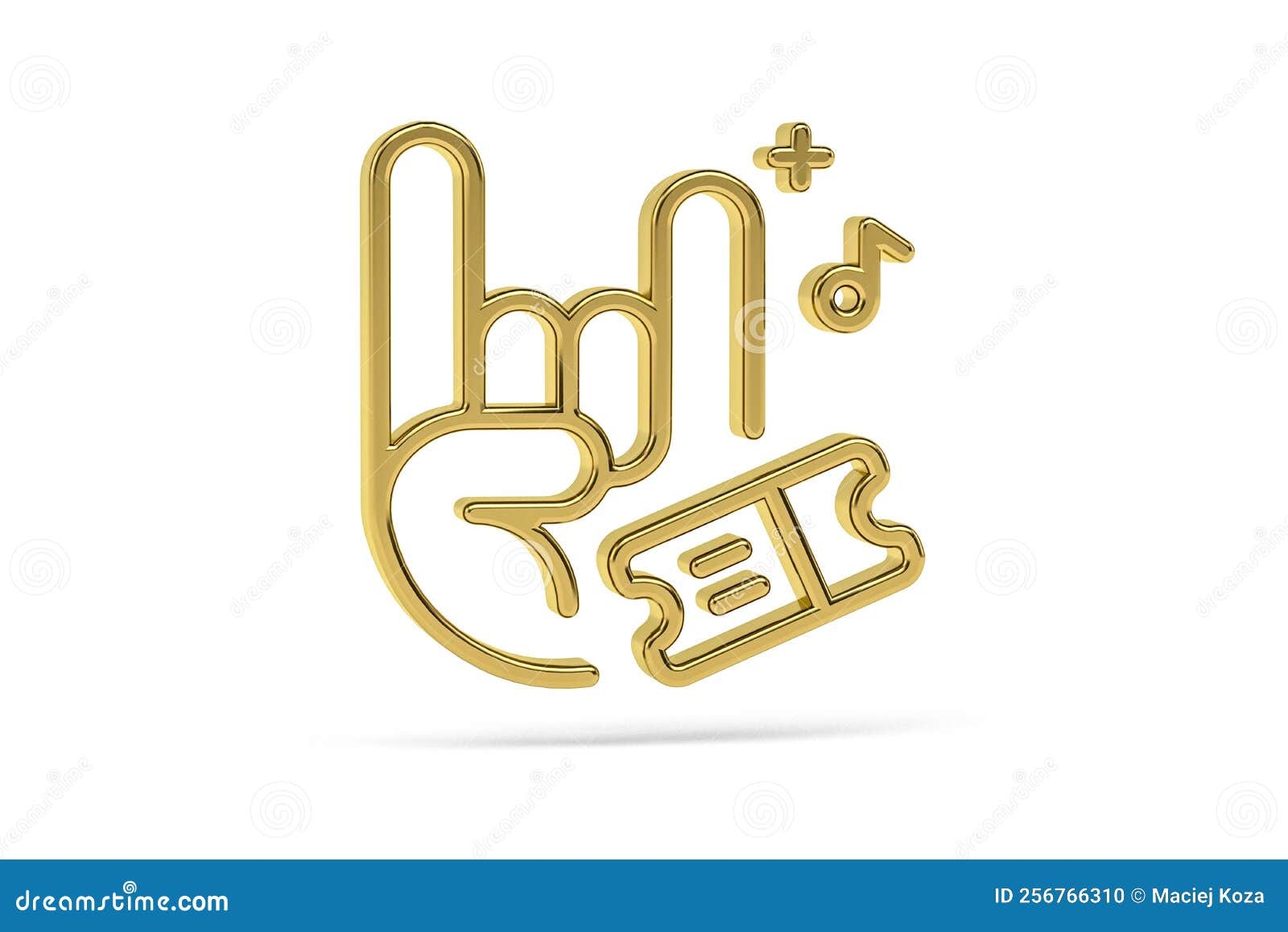 Golden 3d Concert Icon Isolated on White Background Stock Illustration ...