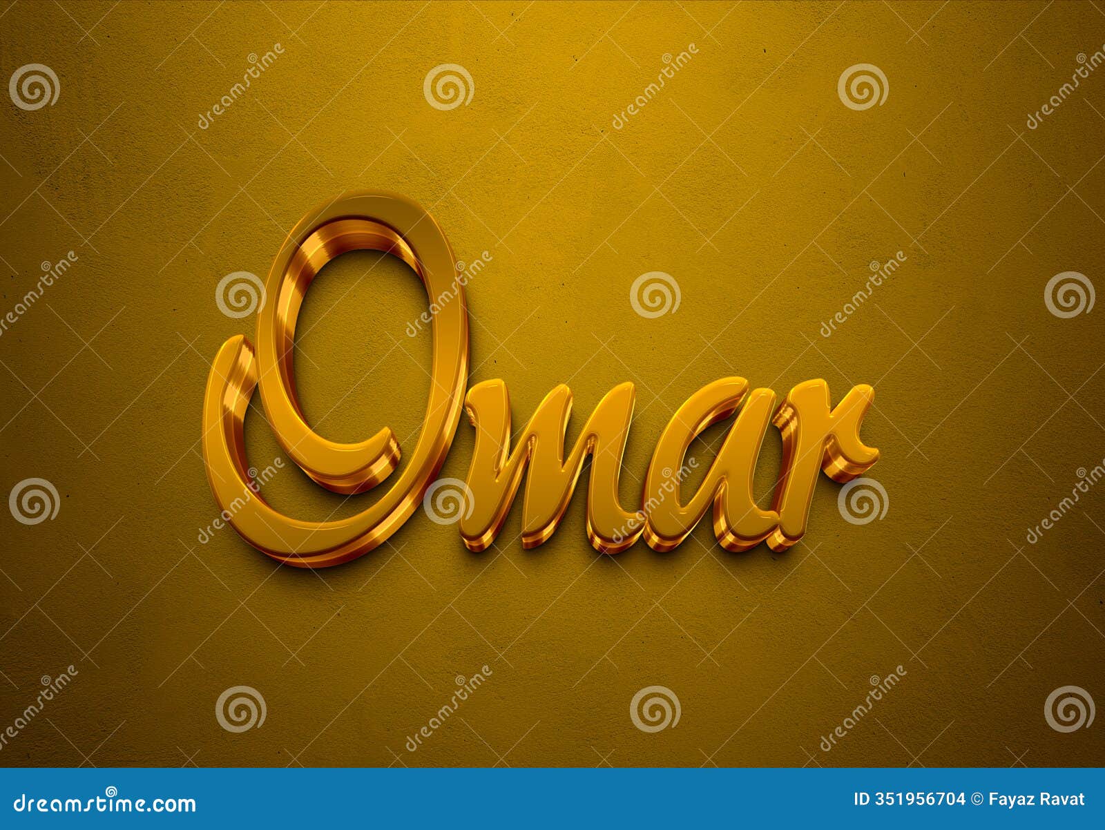 Golden 3D Editable Text Effect of Arabic Name Omar Stock Photo - Image ...
