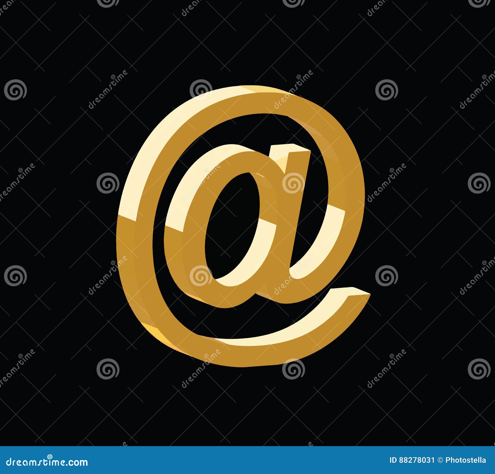 Golden 3d Email Symbol Vector Stock Vector - Illustration of electronic ...
