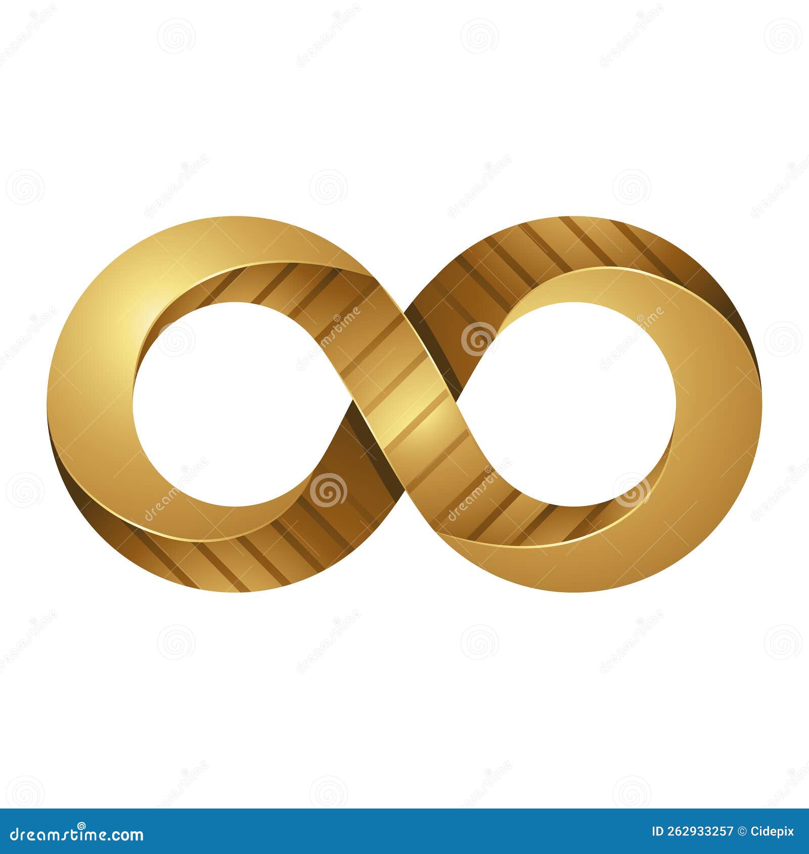 Golden 3d Embossed Infinity Symbol on White Background Stock Vector ...
