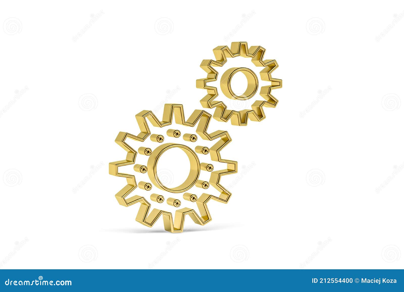 Golden 3d Engine Icon Isolated on White Background Stock Illustration ...