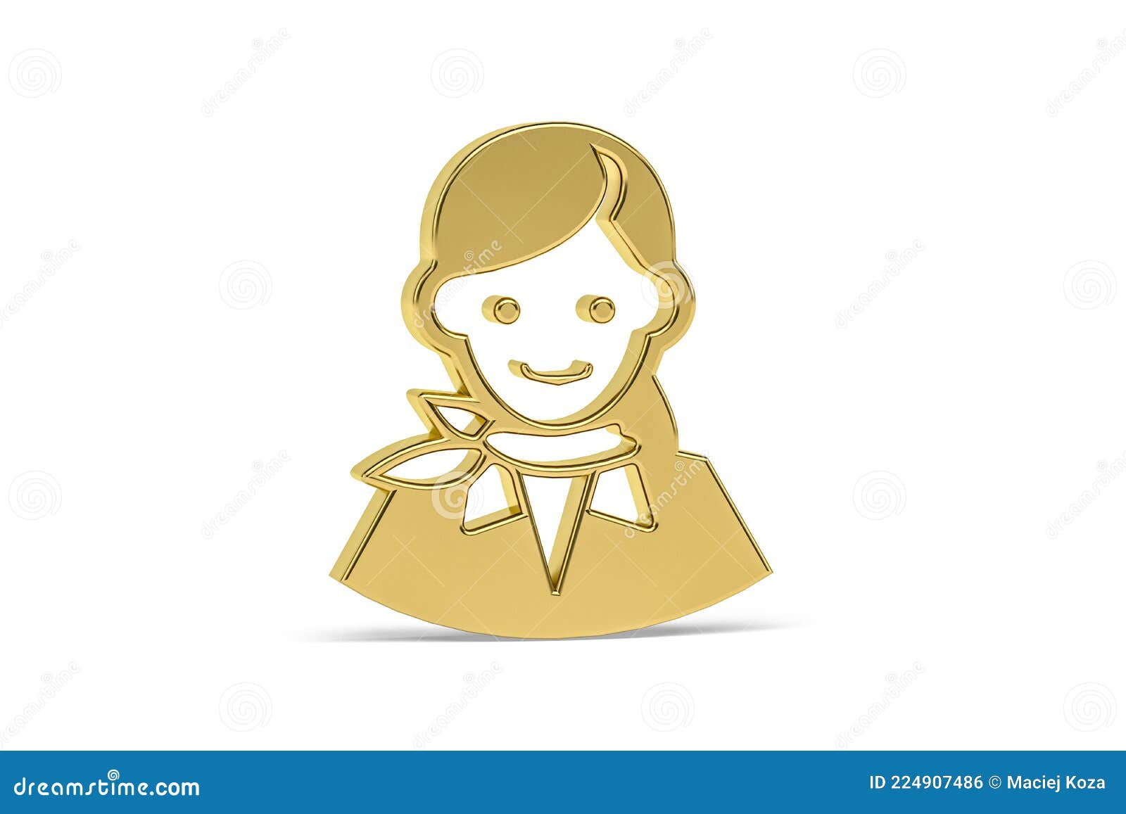 Golden 3d Hostess Icon Isolated on White Stock Illustration ...