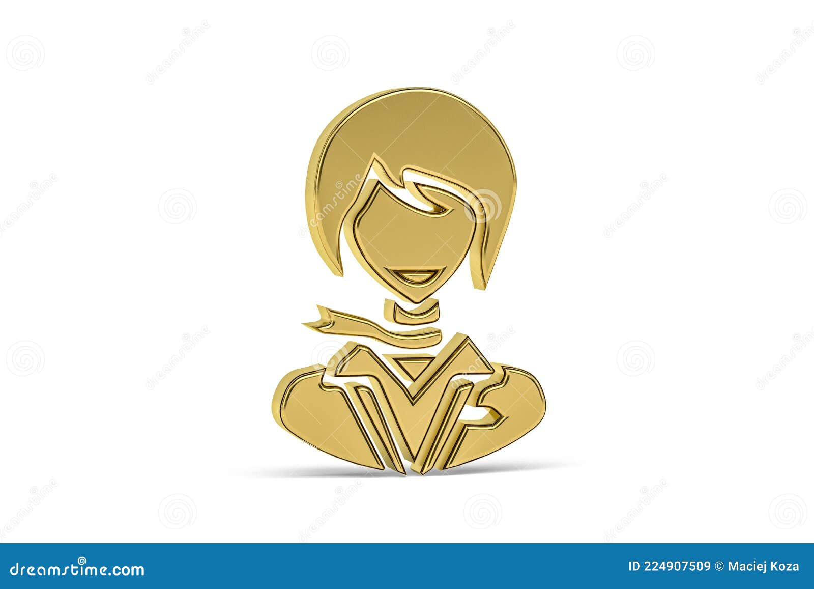 Golden 3d Hostess Icon Isolated on White Stock Illustration ...
