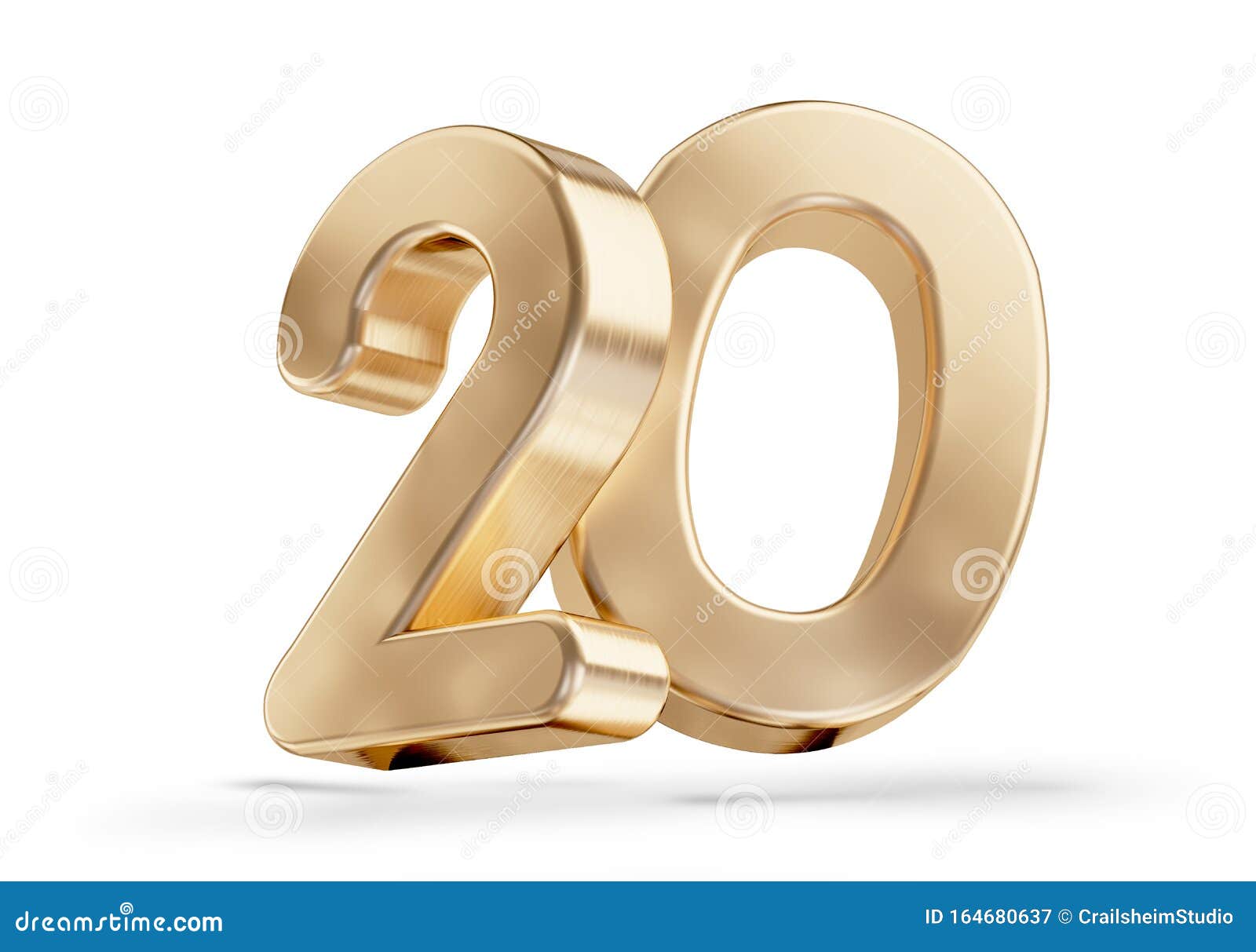 20 Golden 3d-illustration Isolated on White Stock Illustration ...