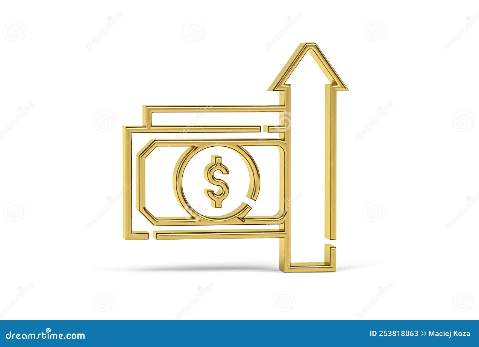 Golden 3d Inflation Icon Isolated on White Stock Illustration ...
