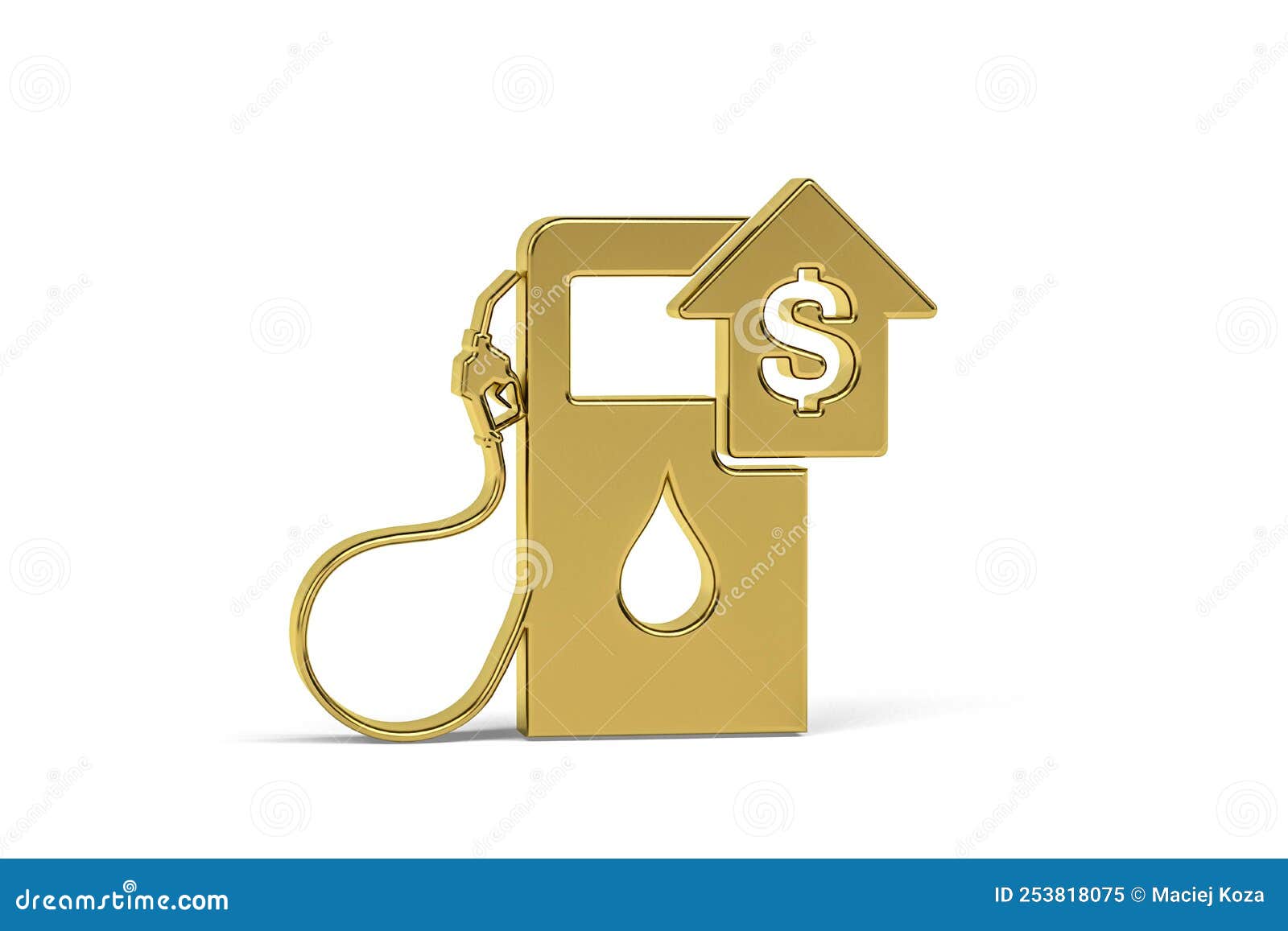 Golden 3d Inflation Icon Isolated on White Background Stock ...