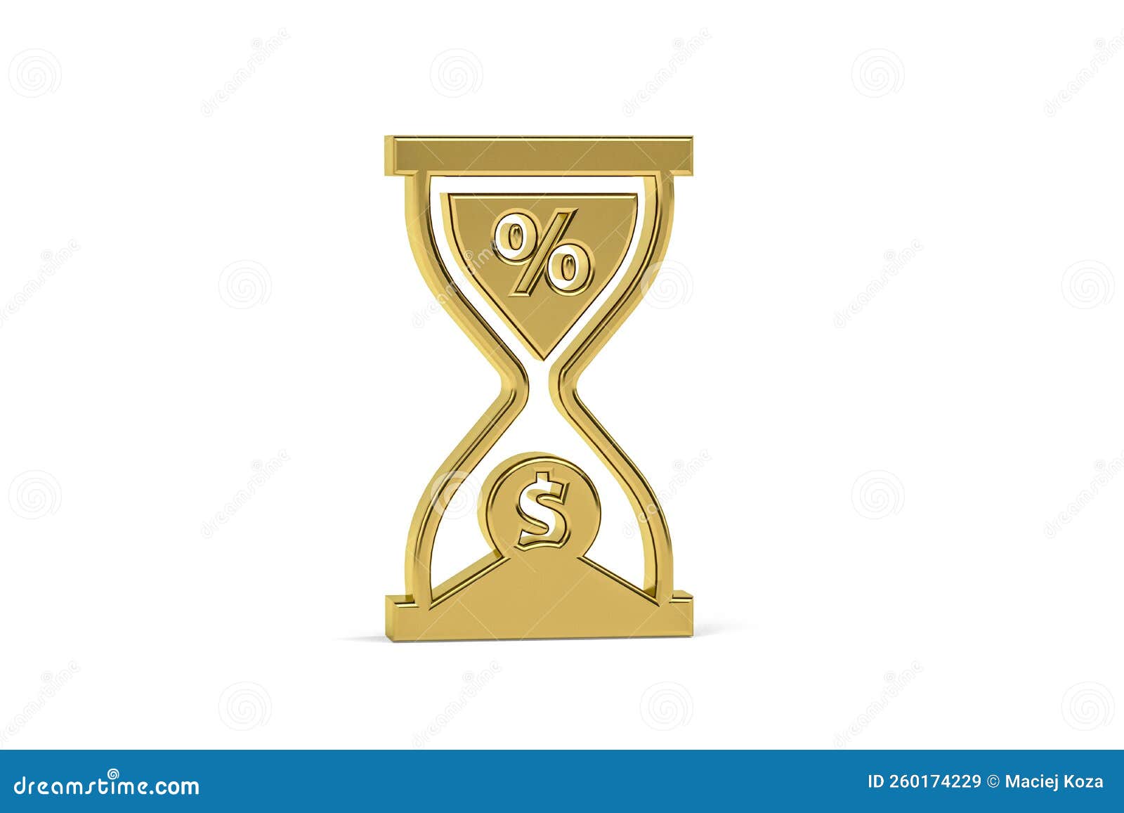 Golden 3d Interest Rate Icon Isolated on White Background Stock ...