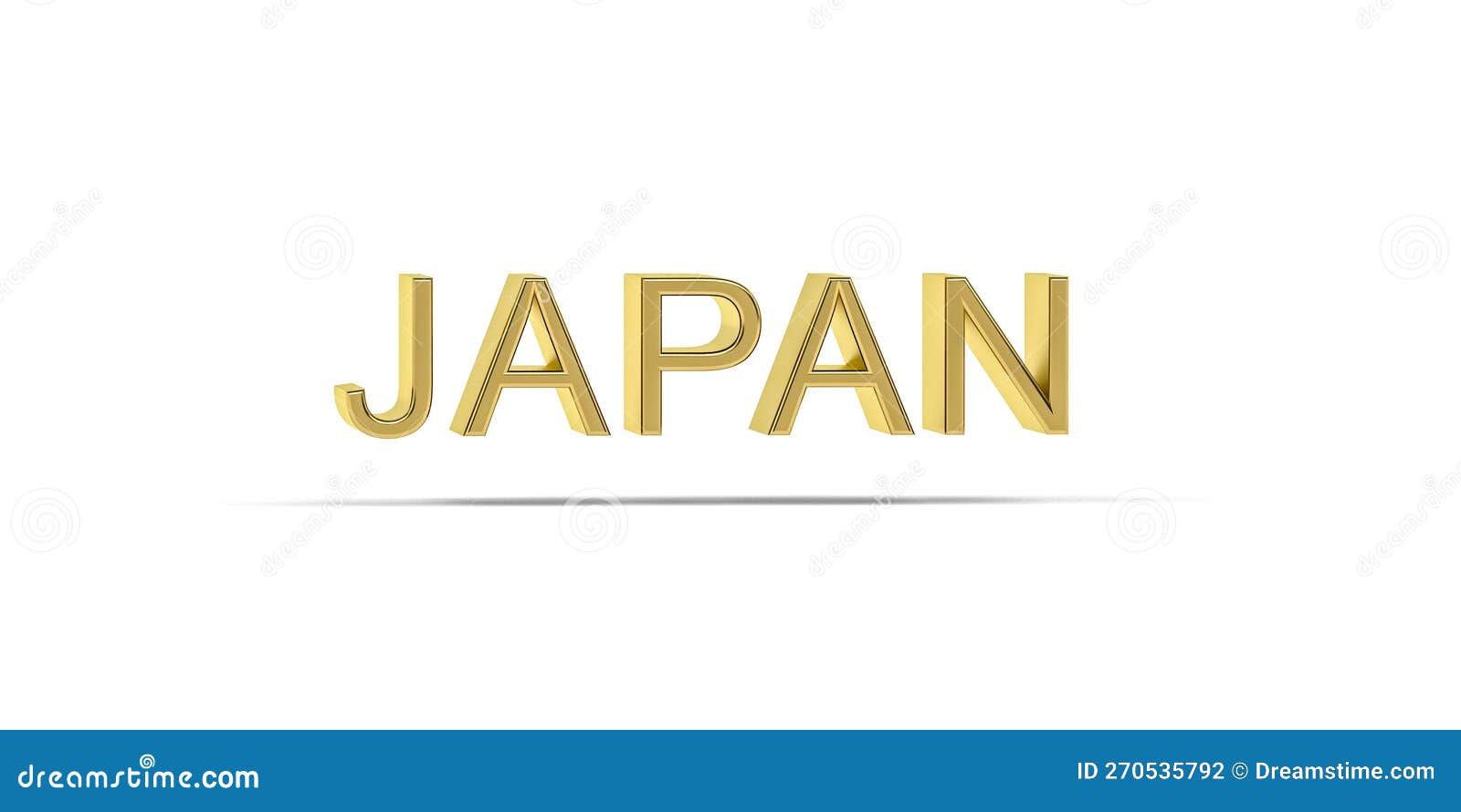 Golden 3D Japan Inscription Isolated on White Background - 3D Stock ...