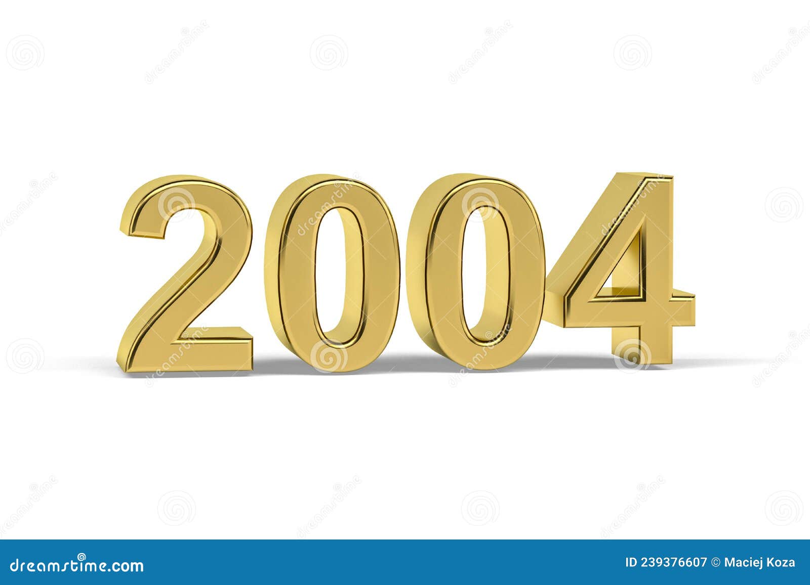 Golden 3d Number 2004 Jaar 2004 Geïsoleerd Op Witte Achtergrond Stock ...