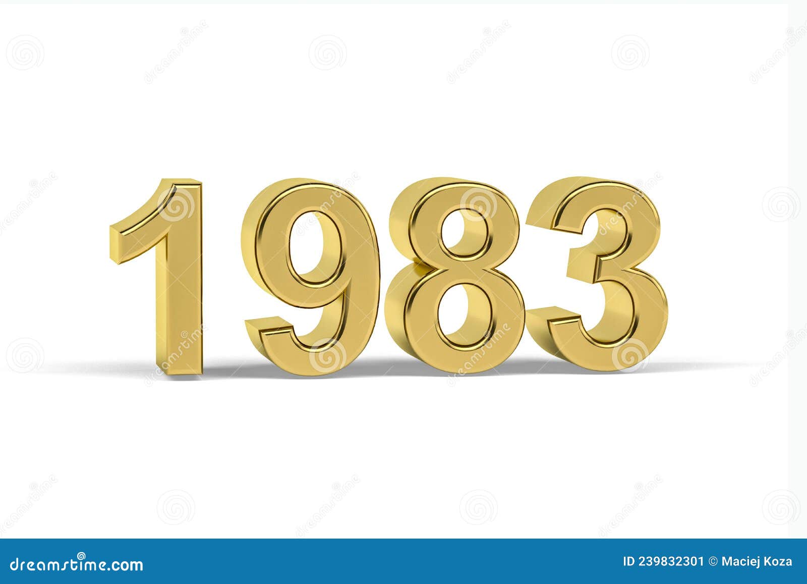 Golden 3d Number 1983 - Year 1983 Isolated On White Background Stock ...