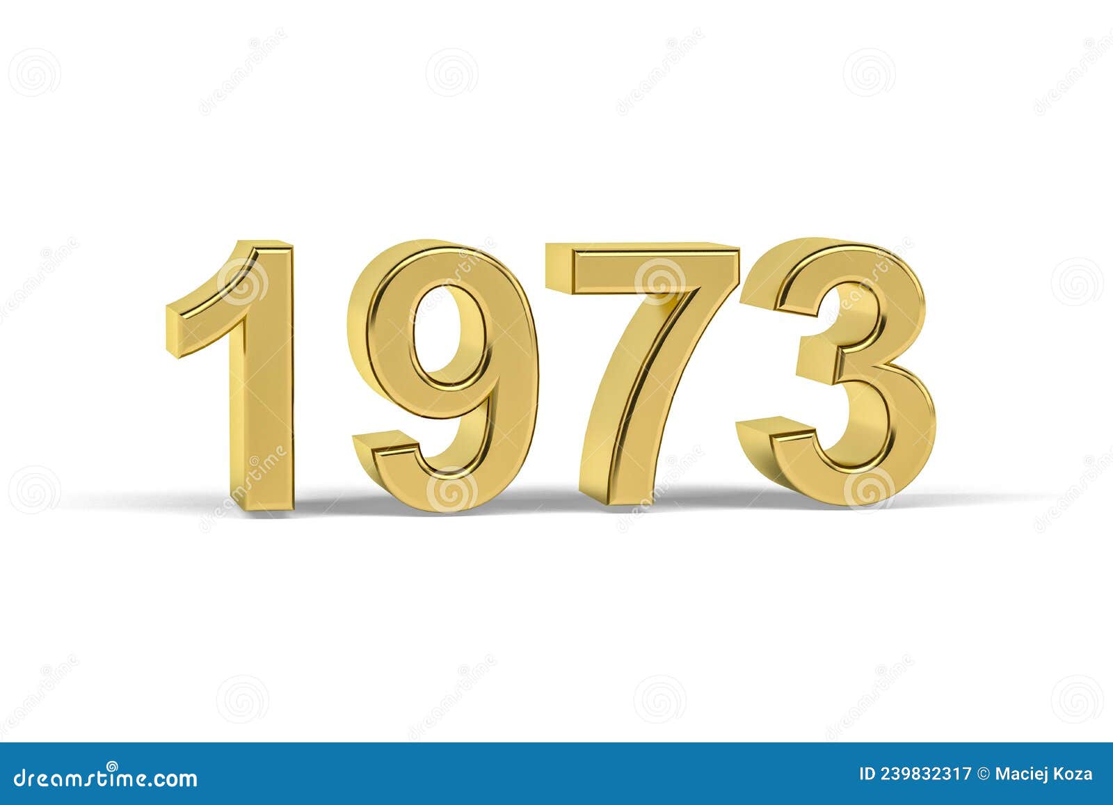 Golden 3d Number 1973 - Year 1973 Isolated on White Background Stock ...