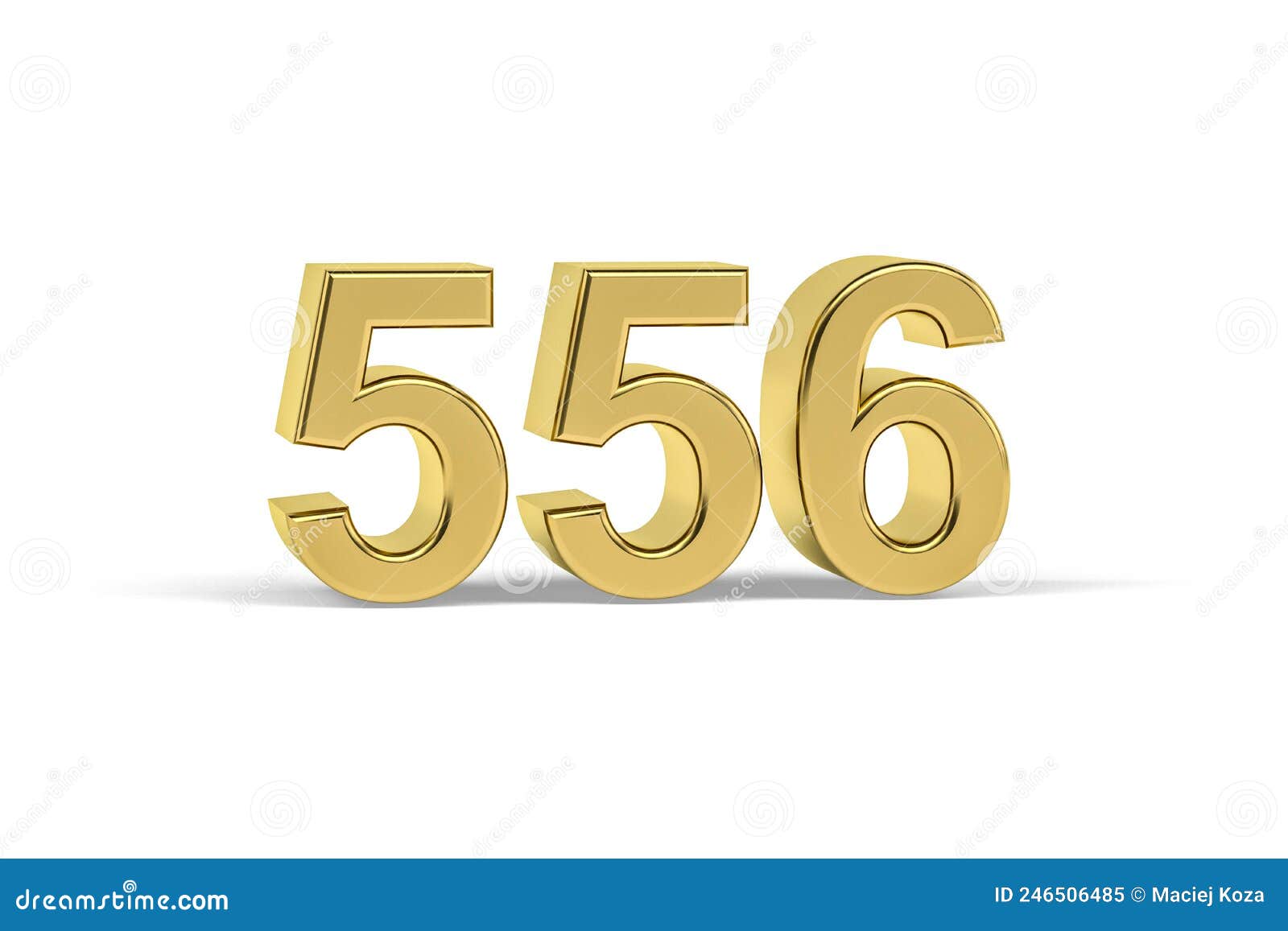 Golden 3d Number 556 - Year 556 Isolated on White Background Stock ...