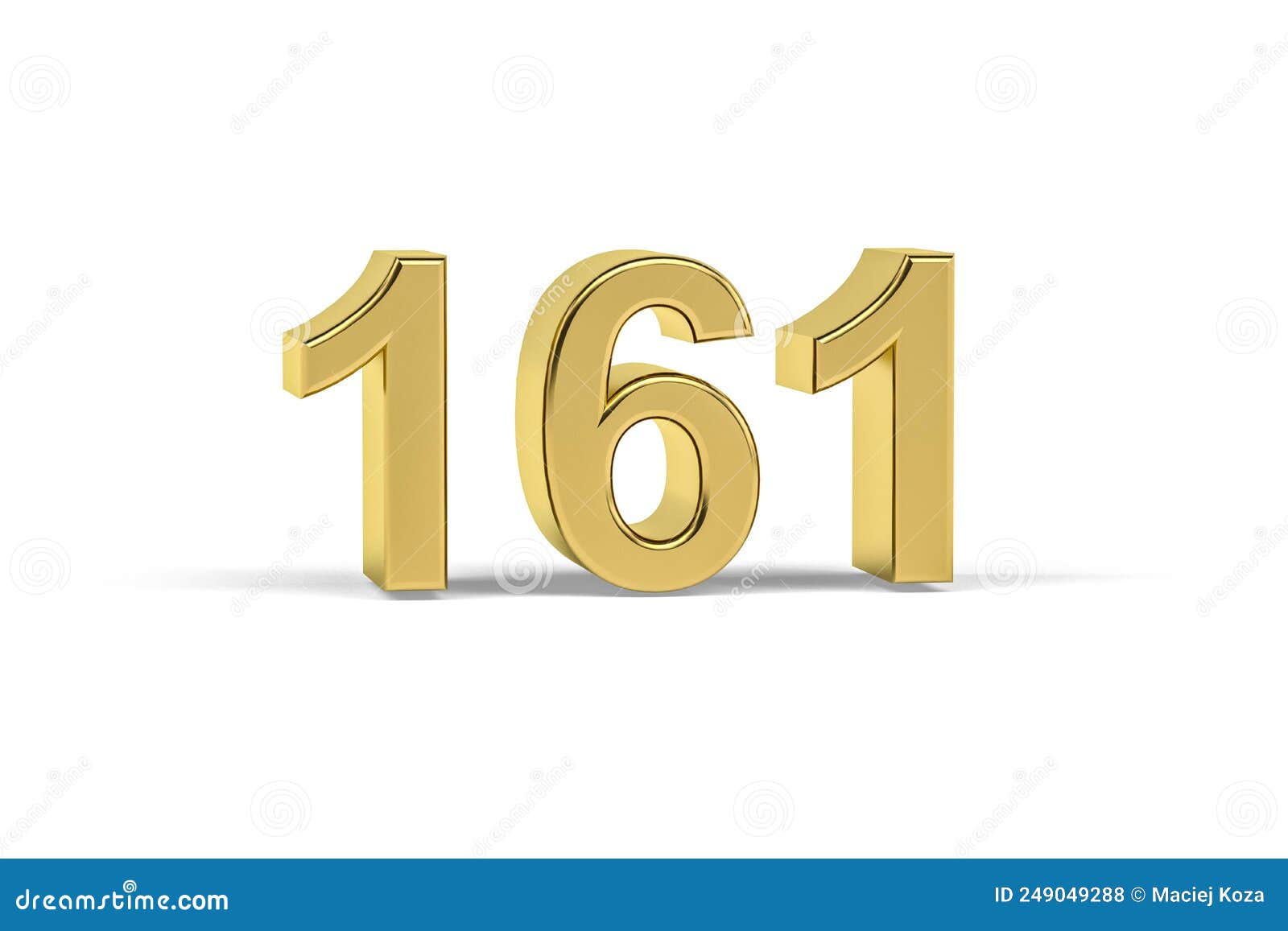 Golden 3d Number 161 - Year 161 Isolated On White Background Royalty ...