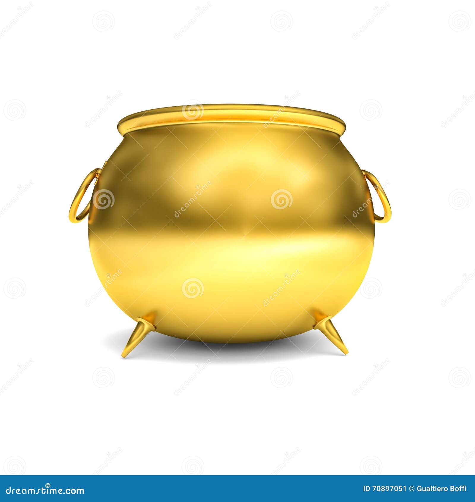 Golden 3d pot stock illustration. Illustration of metal - 70897051