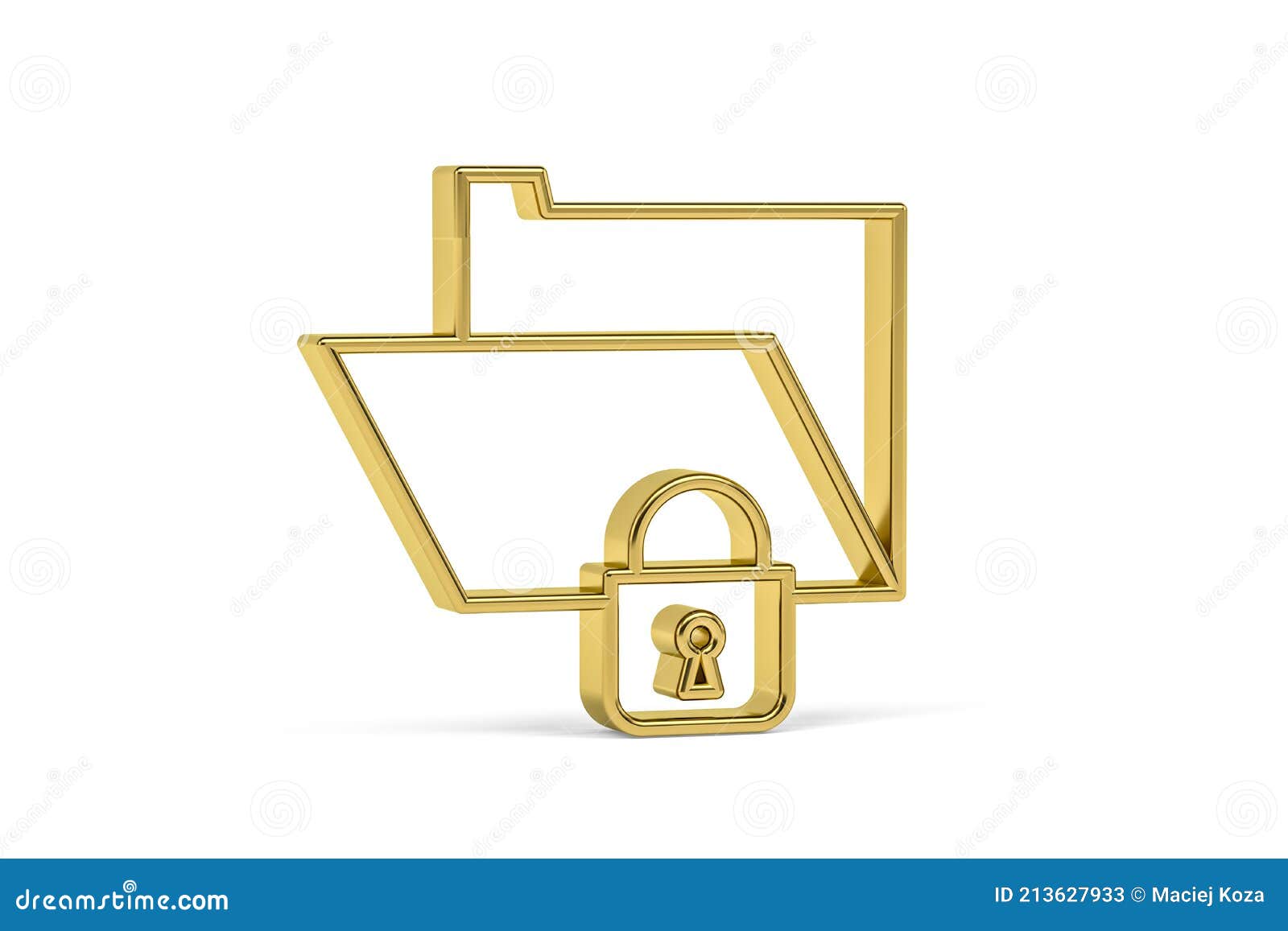 Golden Folder Icon Isolated On White Background. Royalty-Free Stock ...