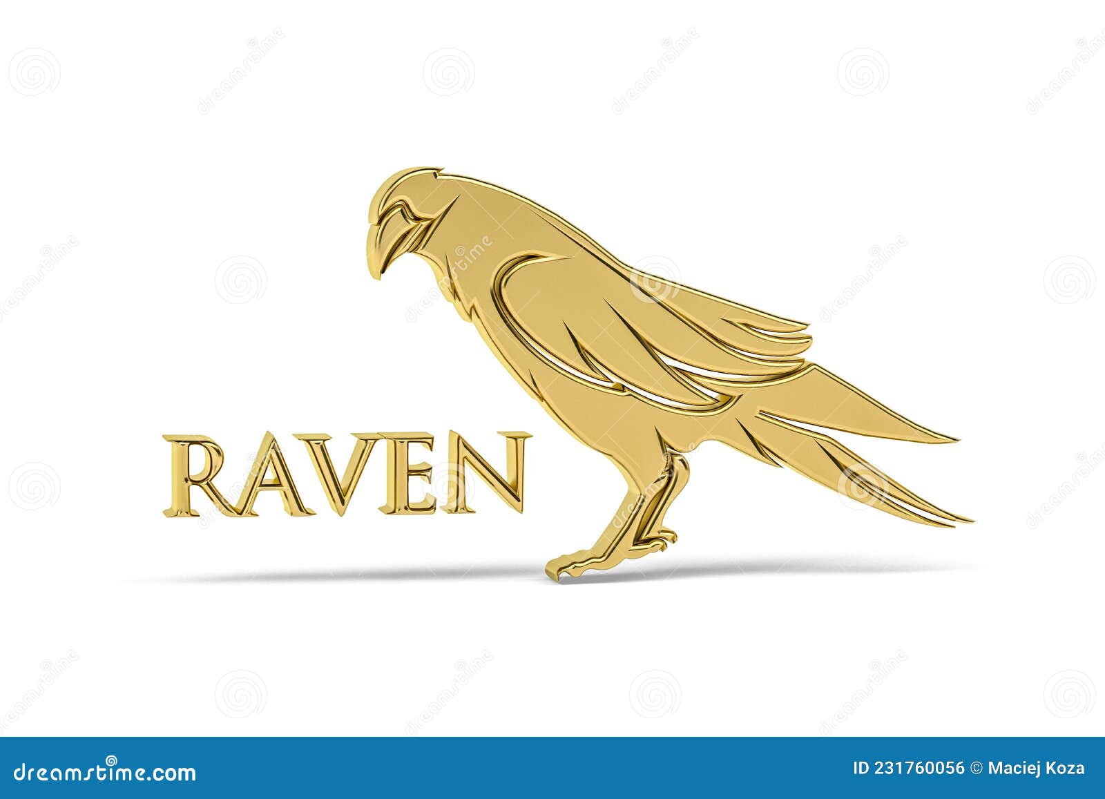 Raven Icon, Flat Style Vector Clipart. Logo Mark Template. Thick Linear ...