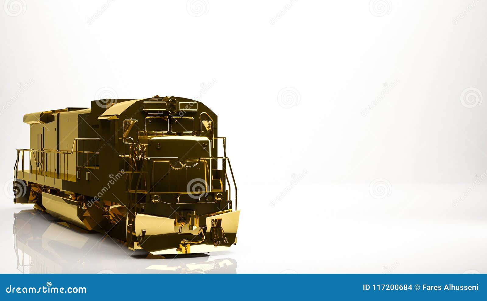 Golden Train Locomotive Royalty-Free Cartoon | CartoonDealer.com #70046870