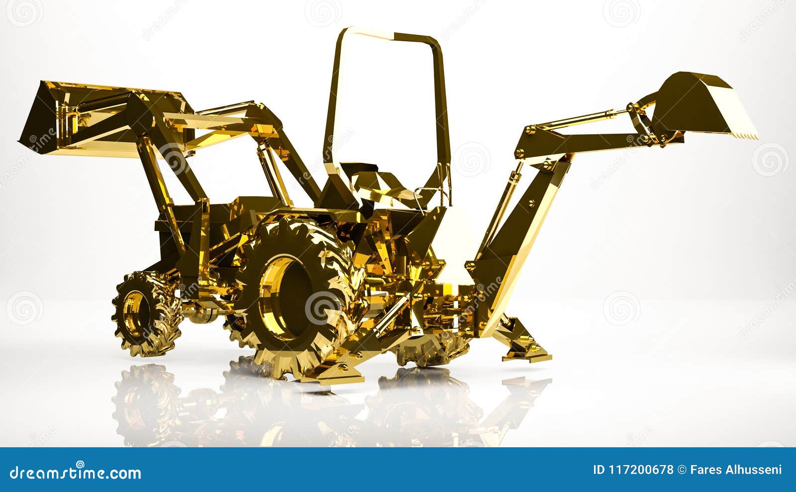 Golden 3d Rendering of a Multi Purpose Tool Car in a Studio Stock ...