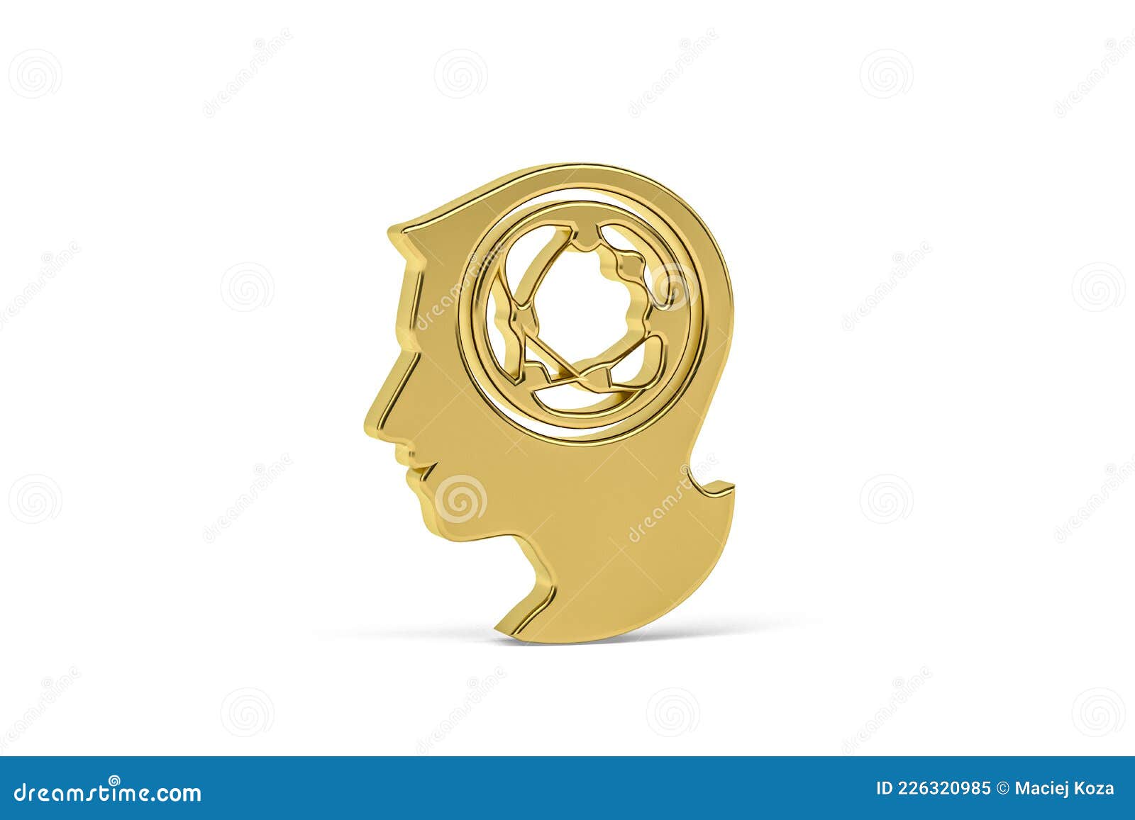 Golden 3d Sales Representative Icon Isolated on White Background Stock ...