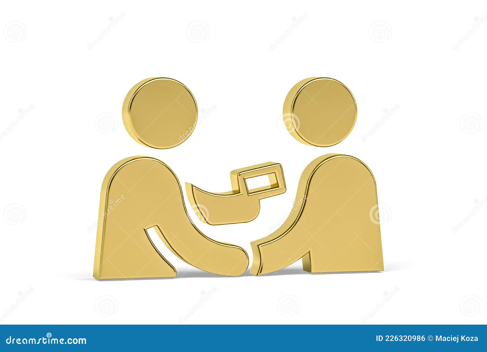 Golden 3d Sales Representative Icon Isolated on White Stock ...