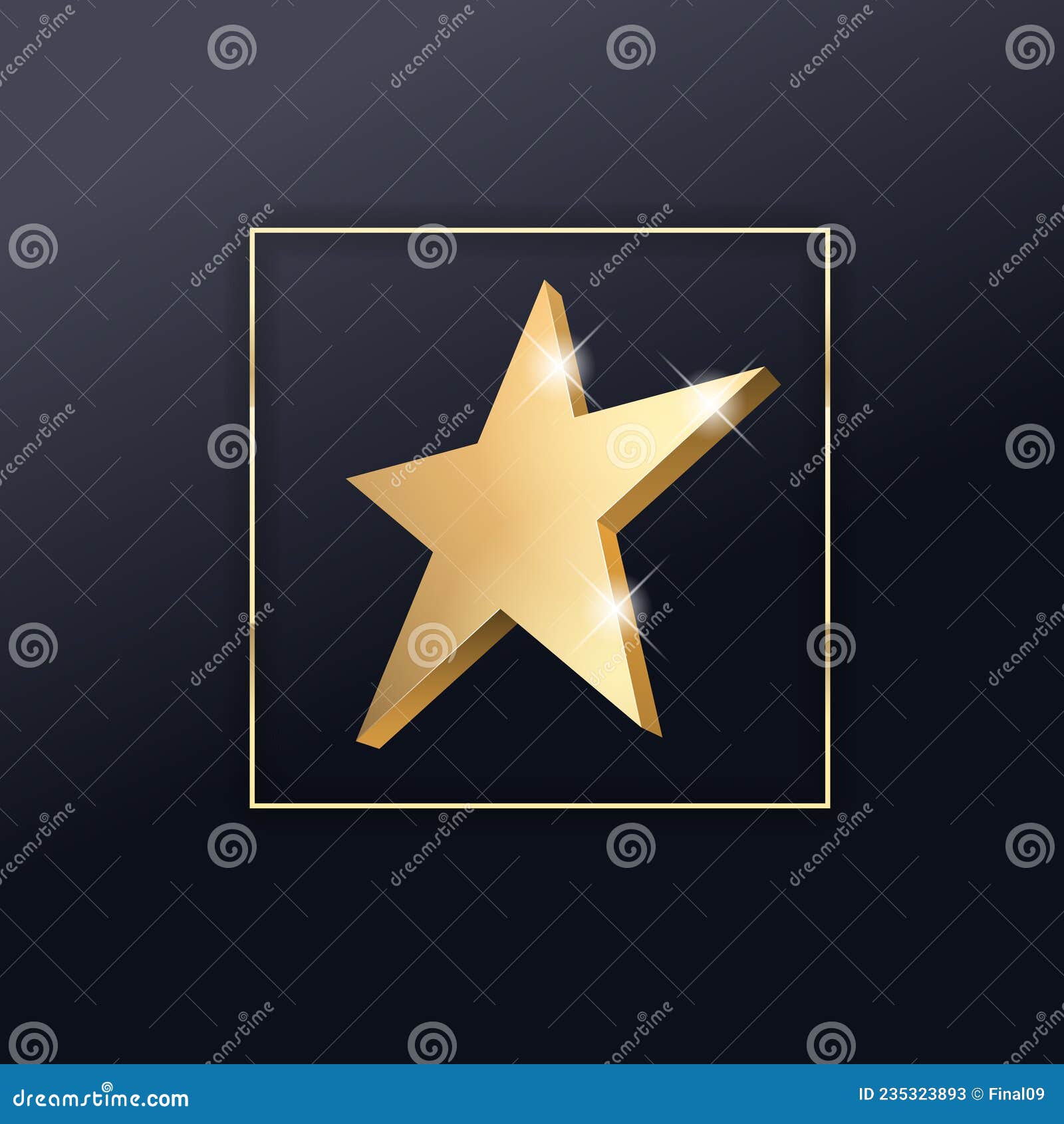 Golden 3d Star with Highlights. Icon for Holiday Design Element Stock ...