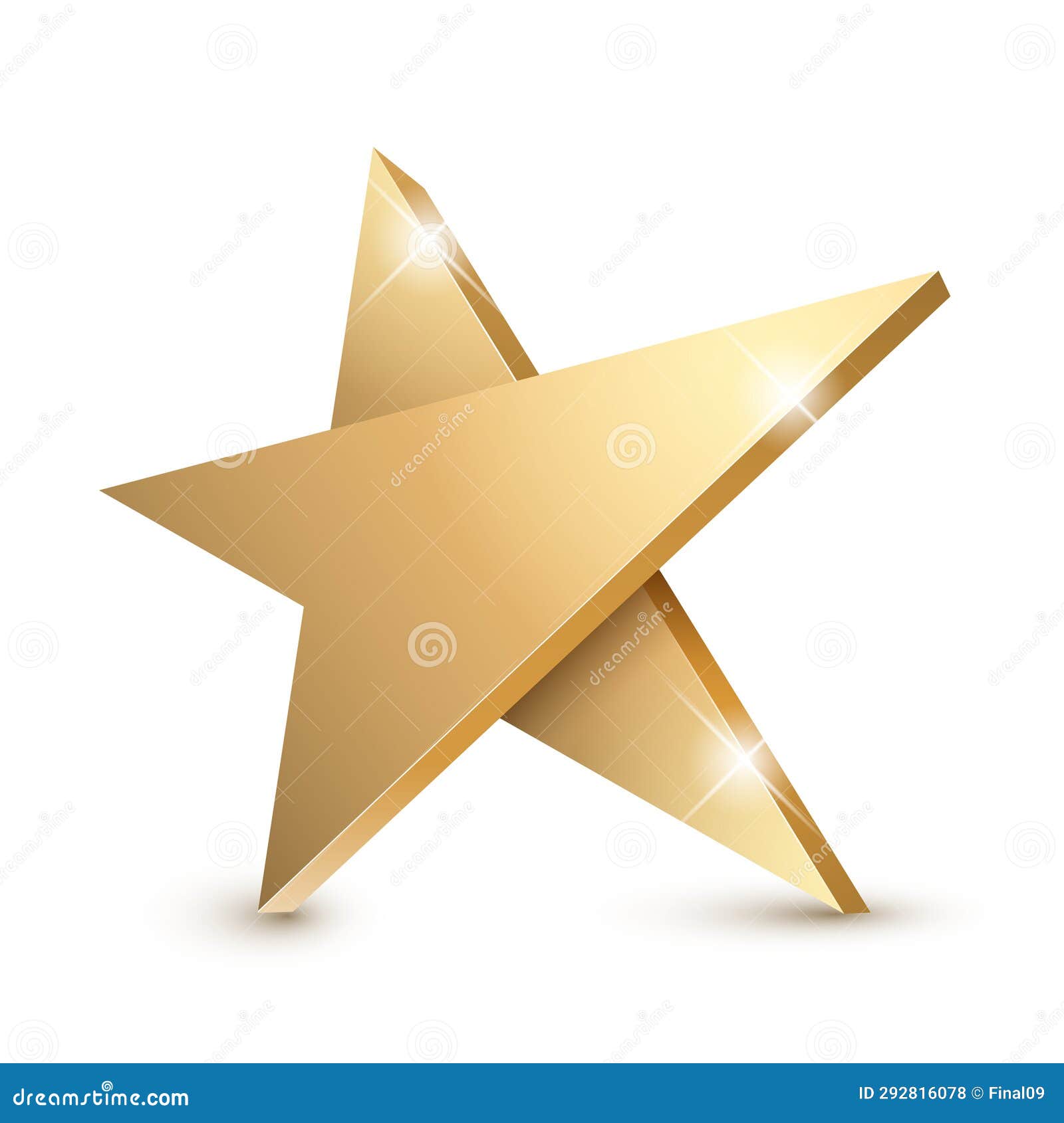 Golden 3d Star with Highlights. Stock Vector - Illustration of luxury ...