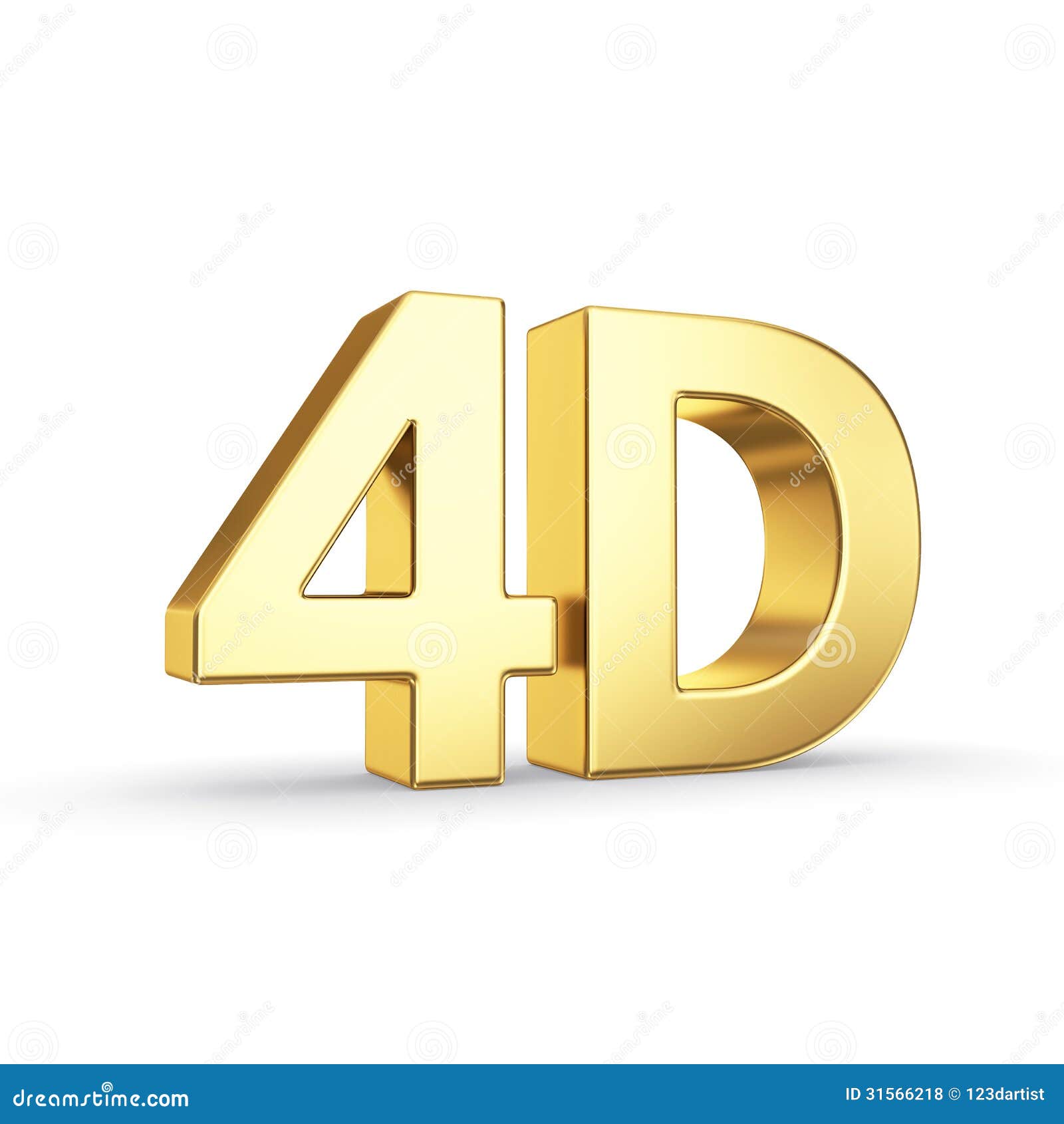 Golden 4D Symbol Isolated on White Stock Illustration - Illustration of ...