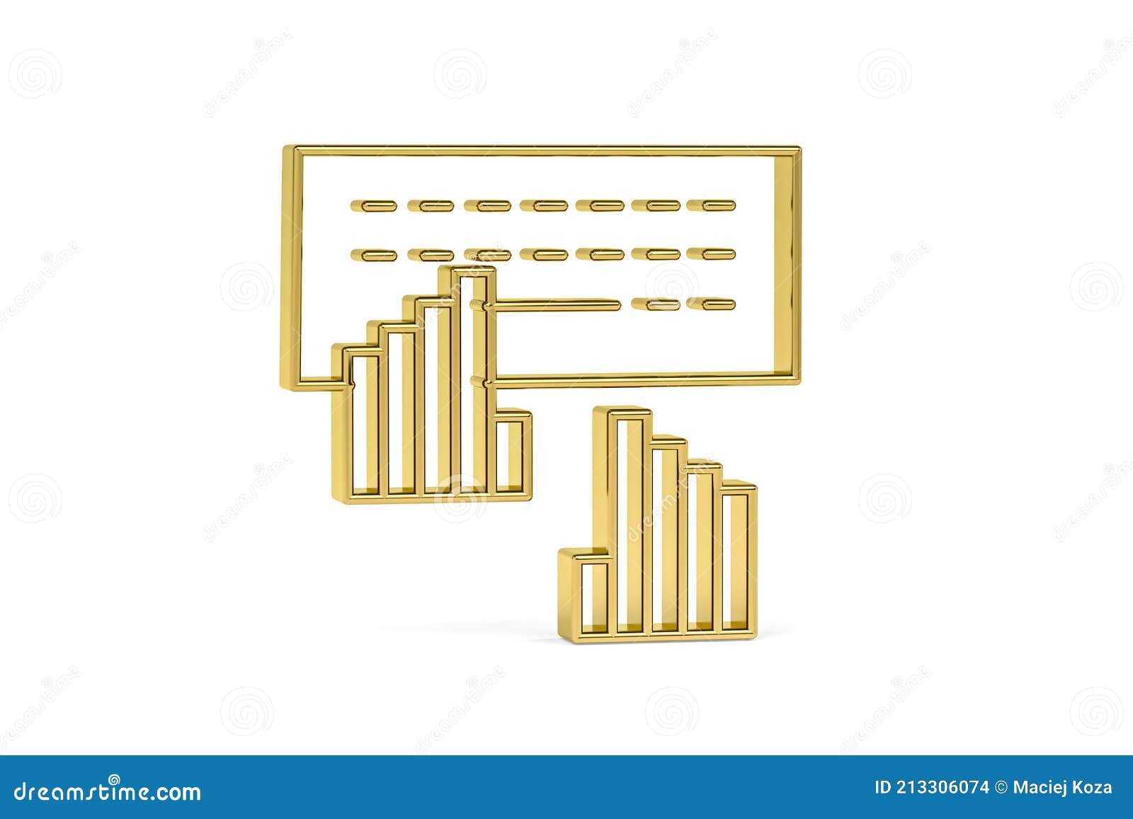 Golden 3d Typing Icon Isolated on White Background Stock Illustration ...