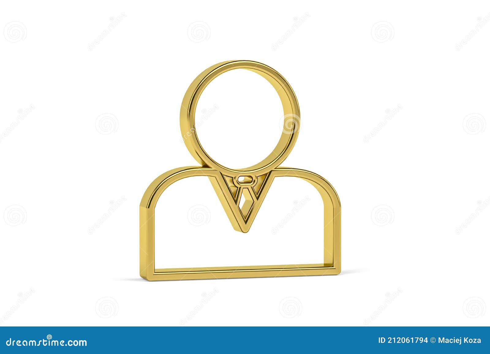 Golden 3d User Icon Isolated on White Background Stock Illustration ...